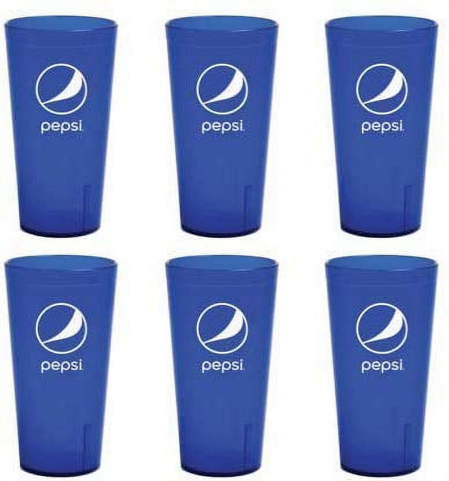 Pepsi Cola Reusable Blue Plastic Tumblers, 24-Ounce Restaurant Grade ...