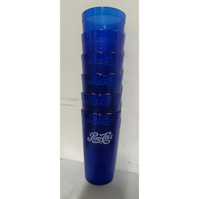 Pepsi Cola Reusable Blue Plastic Tumblers, 24-Ounce Restaurant Grade ...