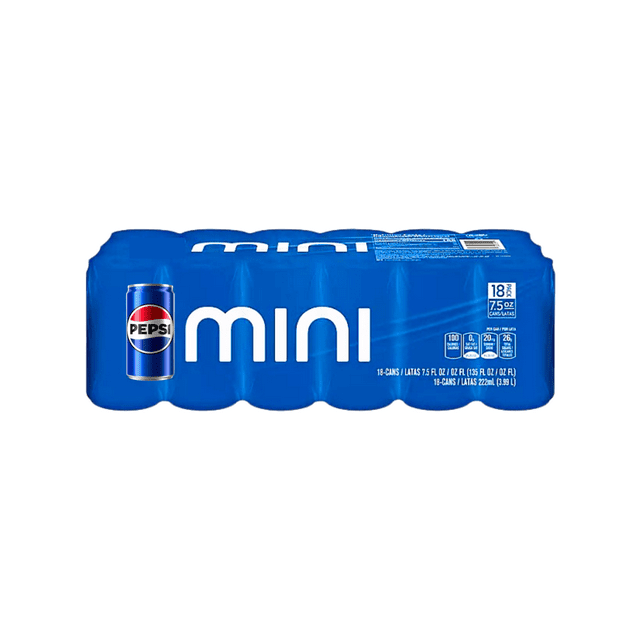 Pepsi Cola, Mini Can, 8fl oz,18pk, Soft Drink, Allergens Free - Walmart.com
