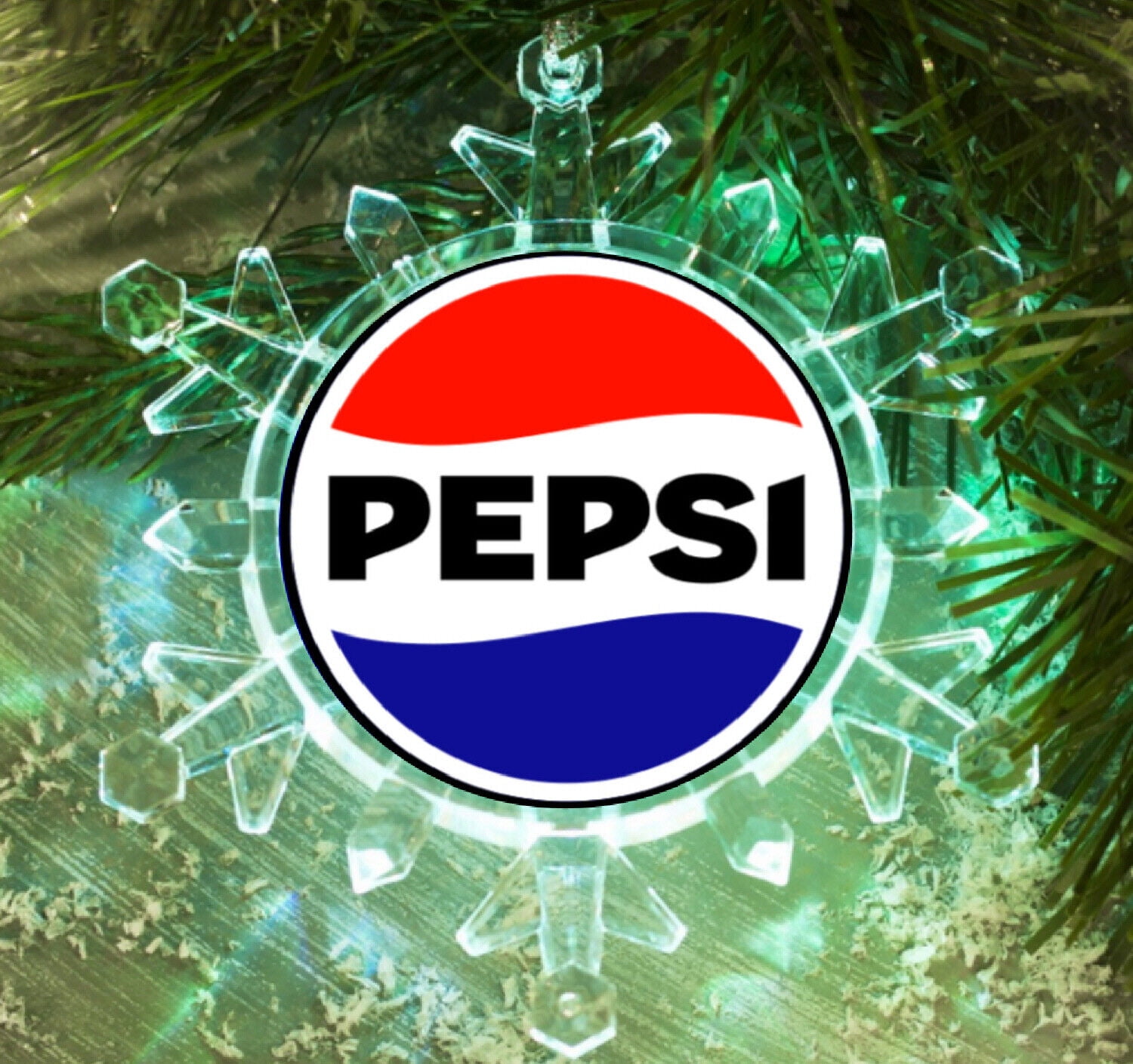 Pepsi Cola NEW 2023 logo Snowflake Tri-Color Light-Up Blinks Holiday ...