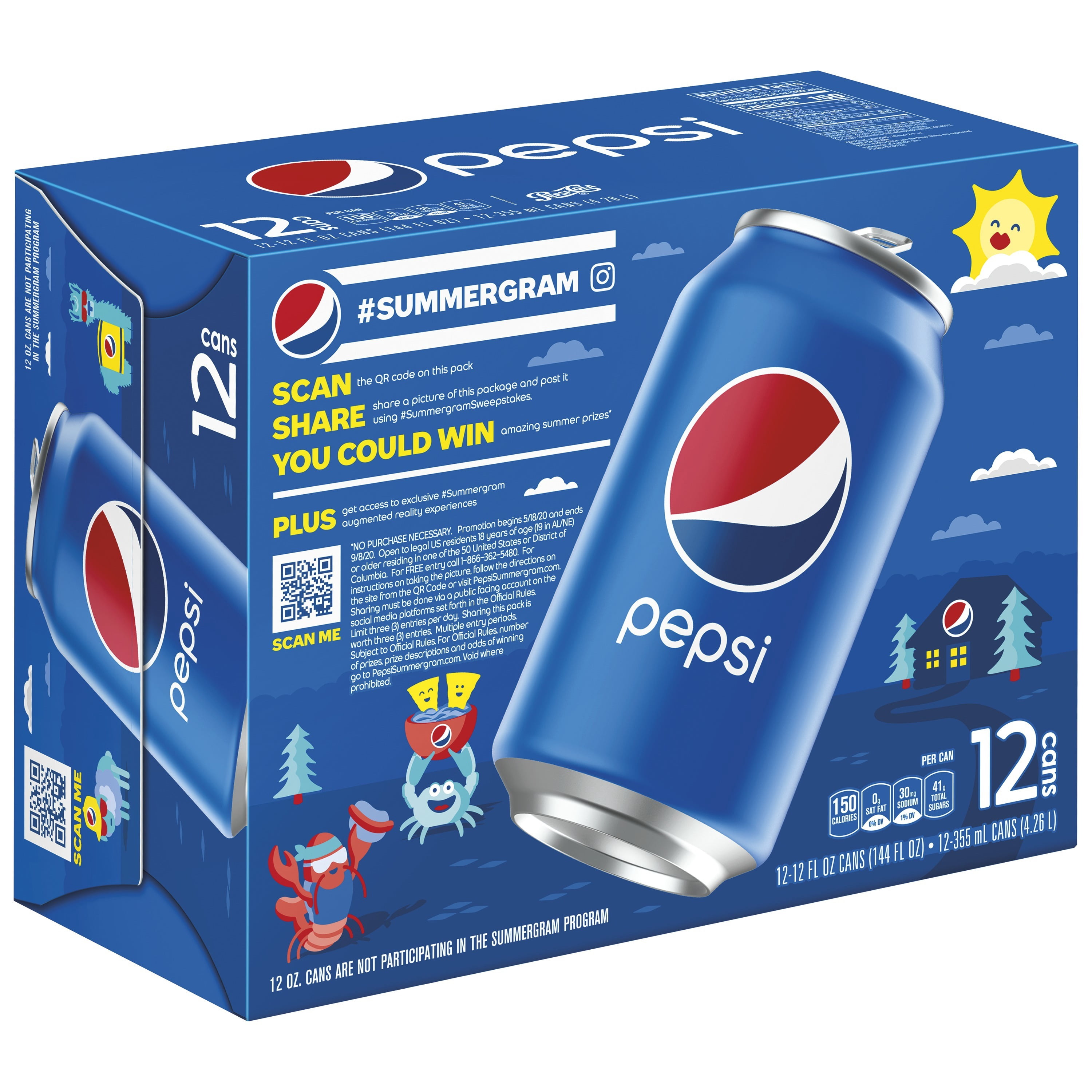 Pepsi Cola Soda Pop, 12 fl oz, 12 Pack Cans - Walmart.com