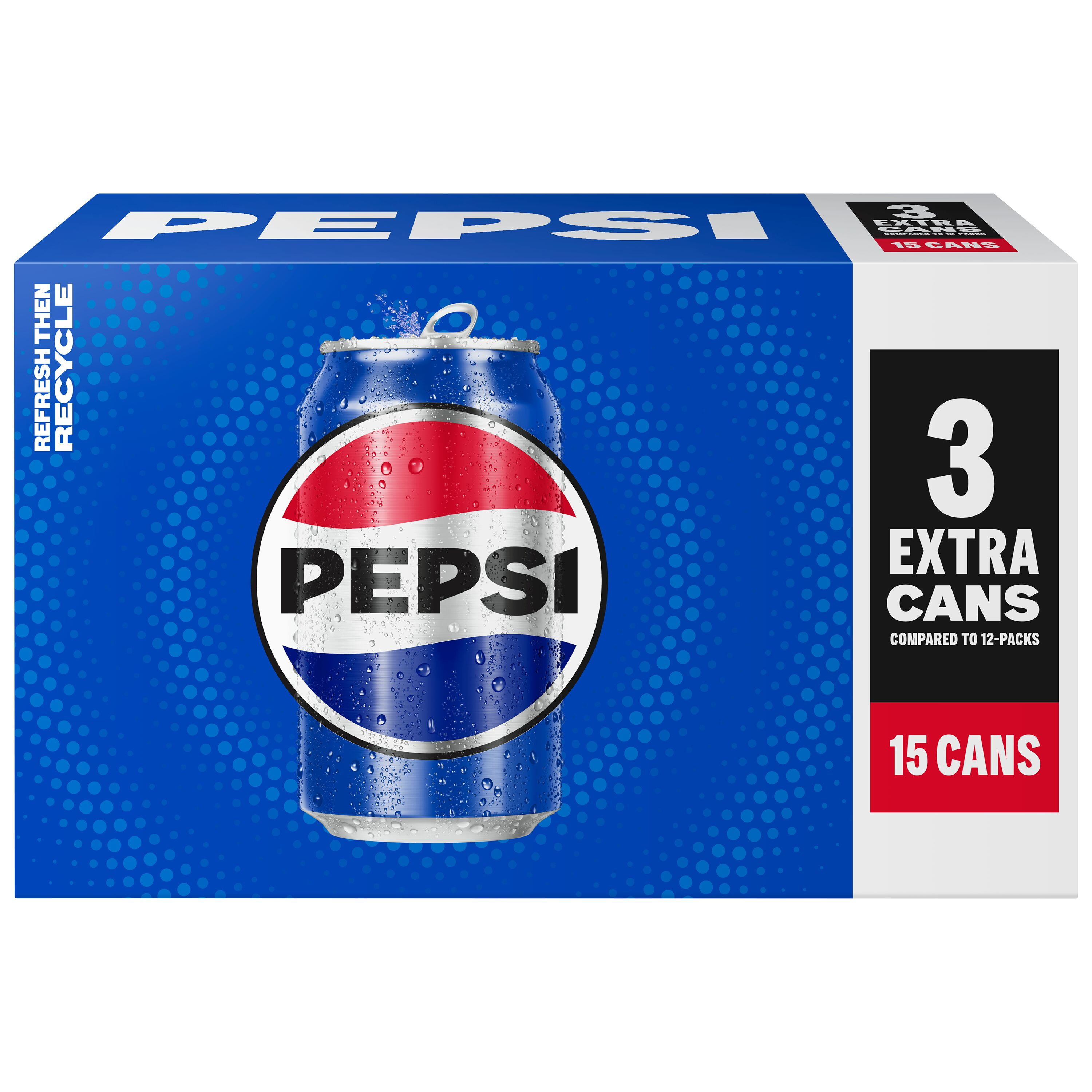 Pepsi Cola Soda Pop, 12 fl oz, 15 Pack Cans - Walmart.com