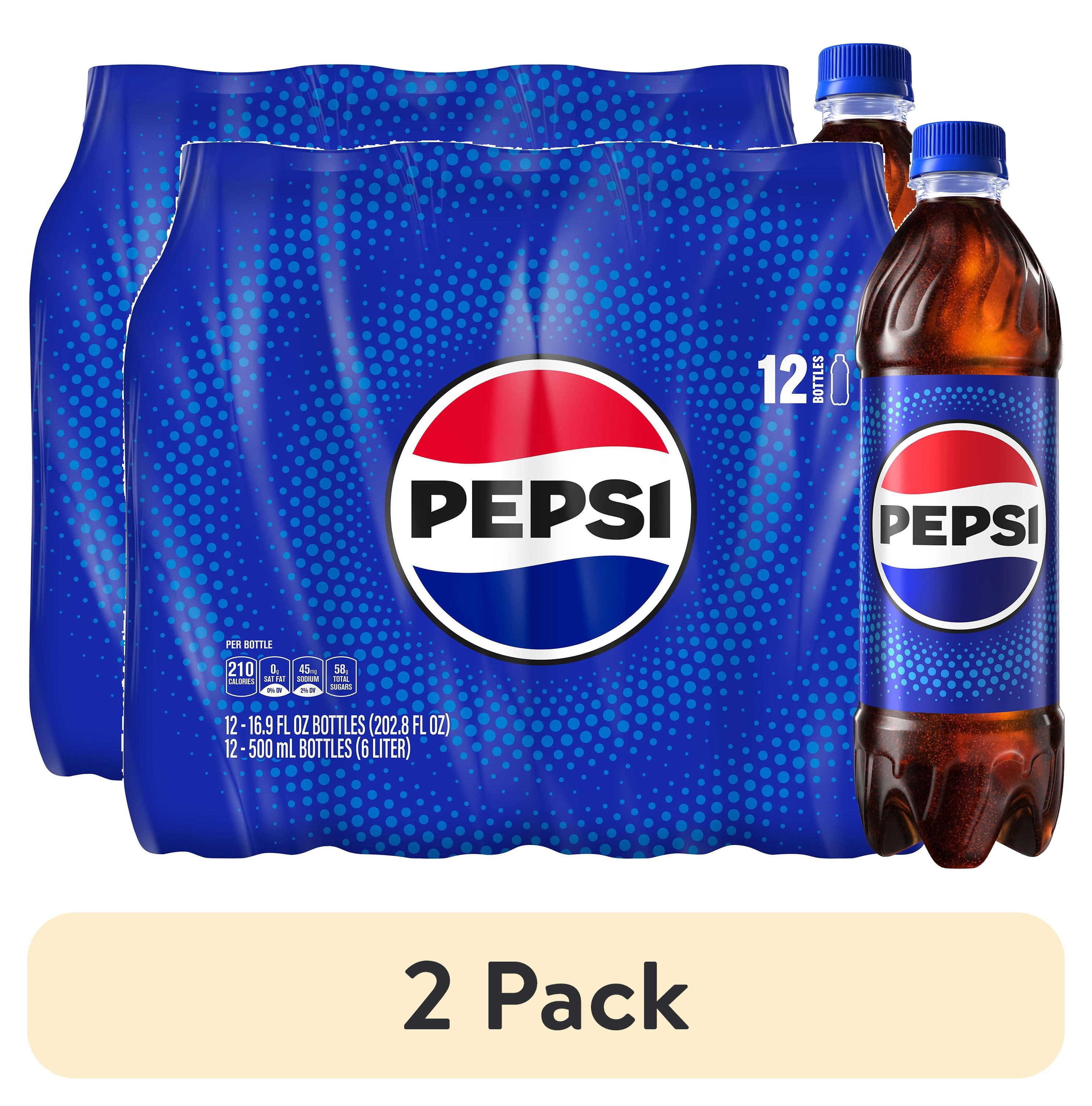 (2 pack) Pepsi Cola Soda Pop, 16.9 fl oz, 12 Pack Bottles - Walmart.com