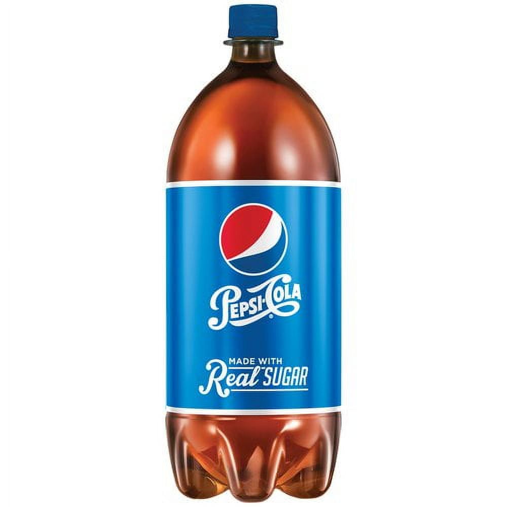 Pepsi Cola Throwback with Real Sugar Soda Pop, 2 Liter Size Bottle ...