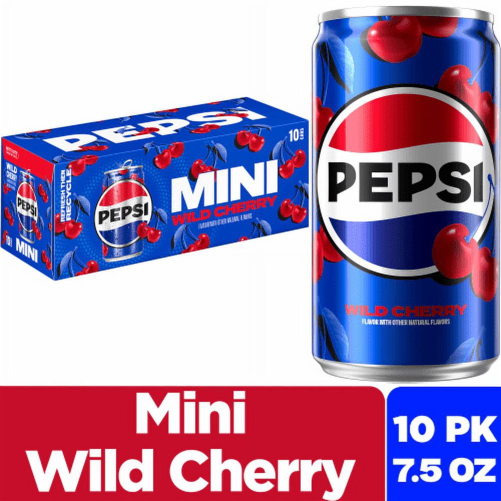 Pepsi Wild Cherry Mini Soda Cans for your Office Breakroom - Walmart ...