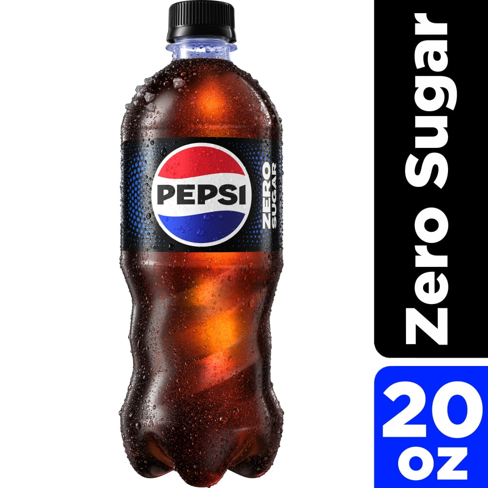 Pepsi Cola Zero Sugar Soda Bottle, 20 fl oz (Package May Vary ...