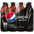 Pepsi Zero Sugar-Free Cola Soda Pop, 16.9 fl oz, 12 Pack Bottles ...