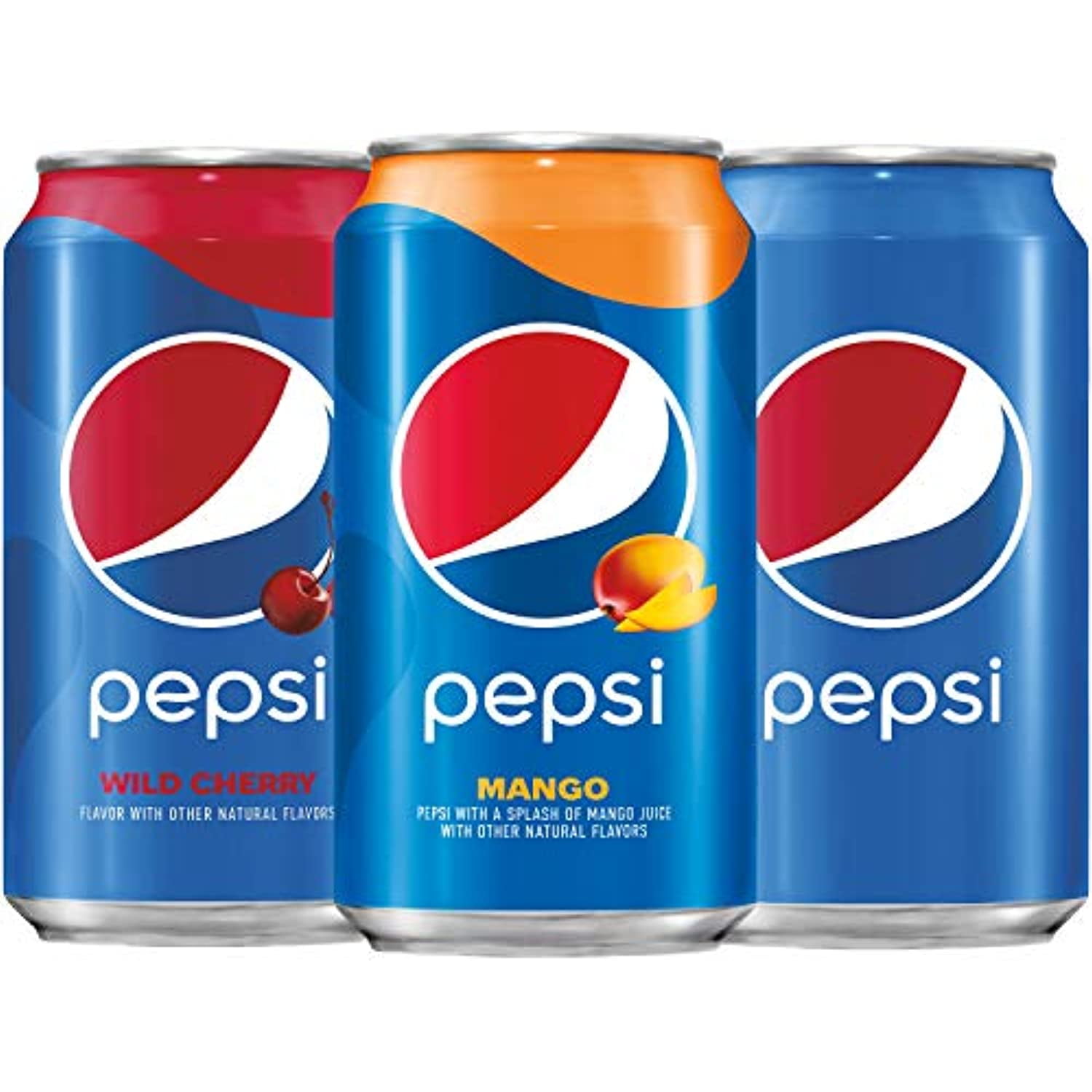 Pepsi Flavors Variety Pack, Wild Cherry, Mango, Original, 12 Fl Oz ...