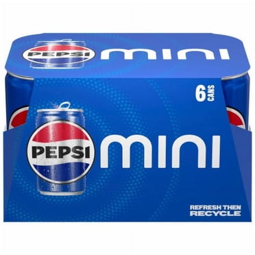 Pepsi Cola Refreshing Soda, Small 7.5 Ounce Mini Cans, Pack of 10 ...