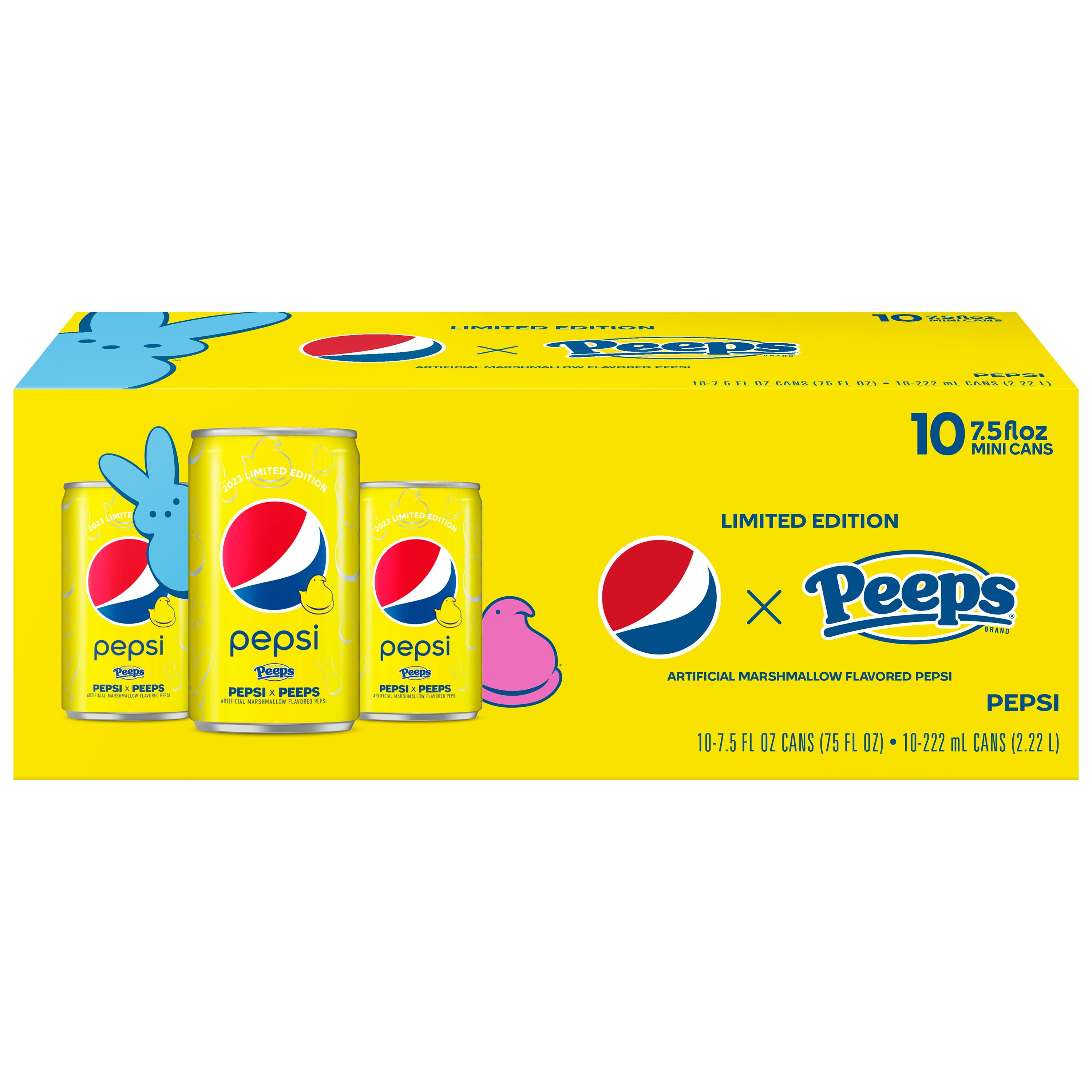 Pepsi PEEPS Soda Pop, 7.5 fl oz 10 Pack Mini Cans, Limited Time Only ...