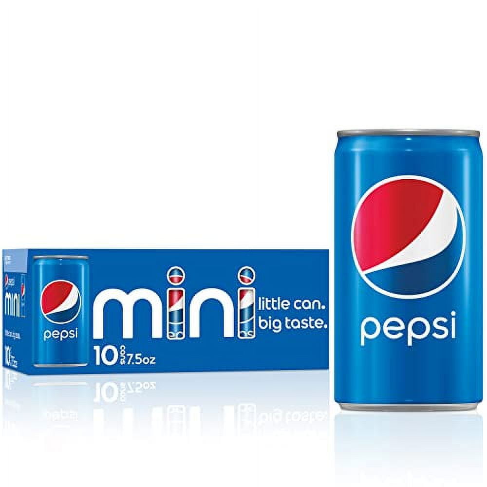 Pepsi Soda, Mini Cans, 7.5 Ounce (Pack of 10) - Walmart.com