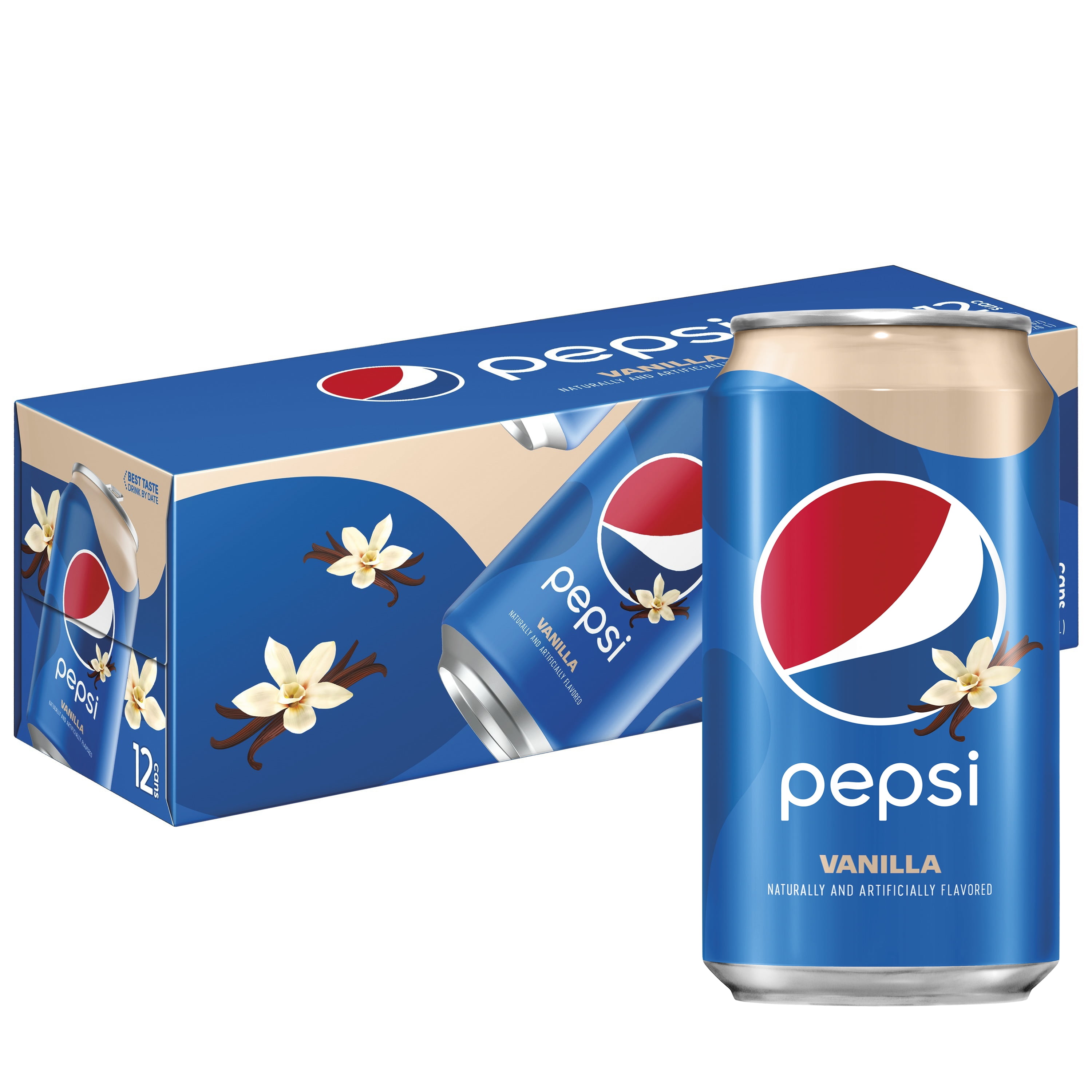 Pepsi Soda Vanilla Soda Pop 12 fl oz 12 Pack Cans - Walmart.com