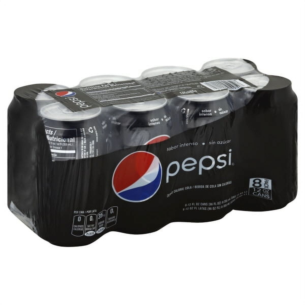 Pepsi Zero Soda Pop, 12 fl oz, 8 Pack Cans - Walmart.com