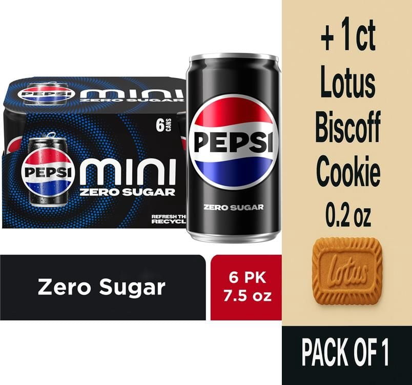 Pepsi Zero Sugar Cola Soda Pop Mini Cans 6 ct / 7.5 fl oz - Pack of 1 ...