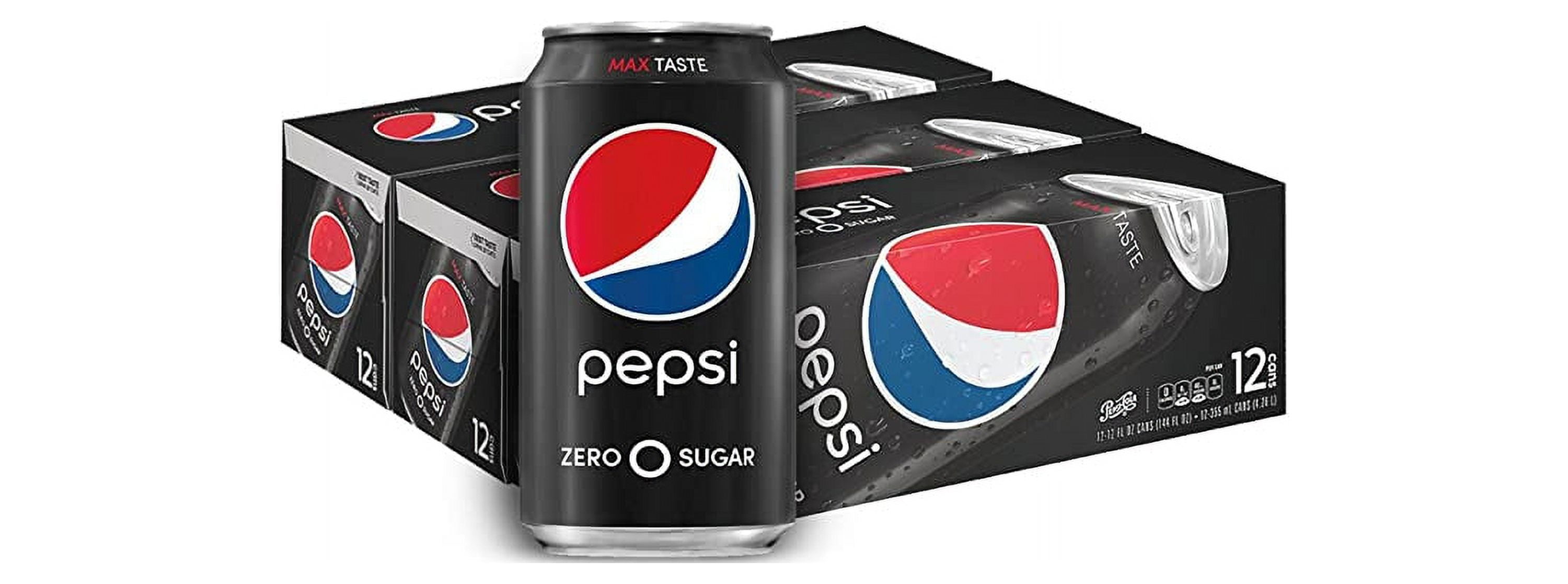 Pepsi Zero Sugar Soda, Fridge Pack Bundle, 12 fl oz, 36 Cans - Walmart.com