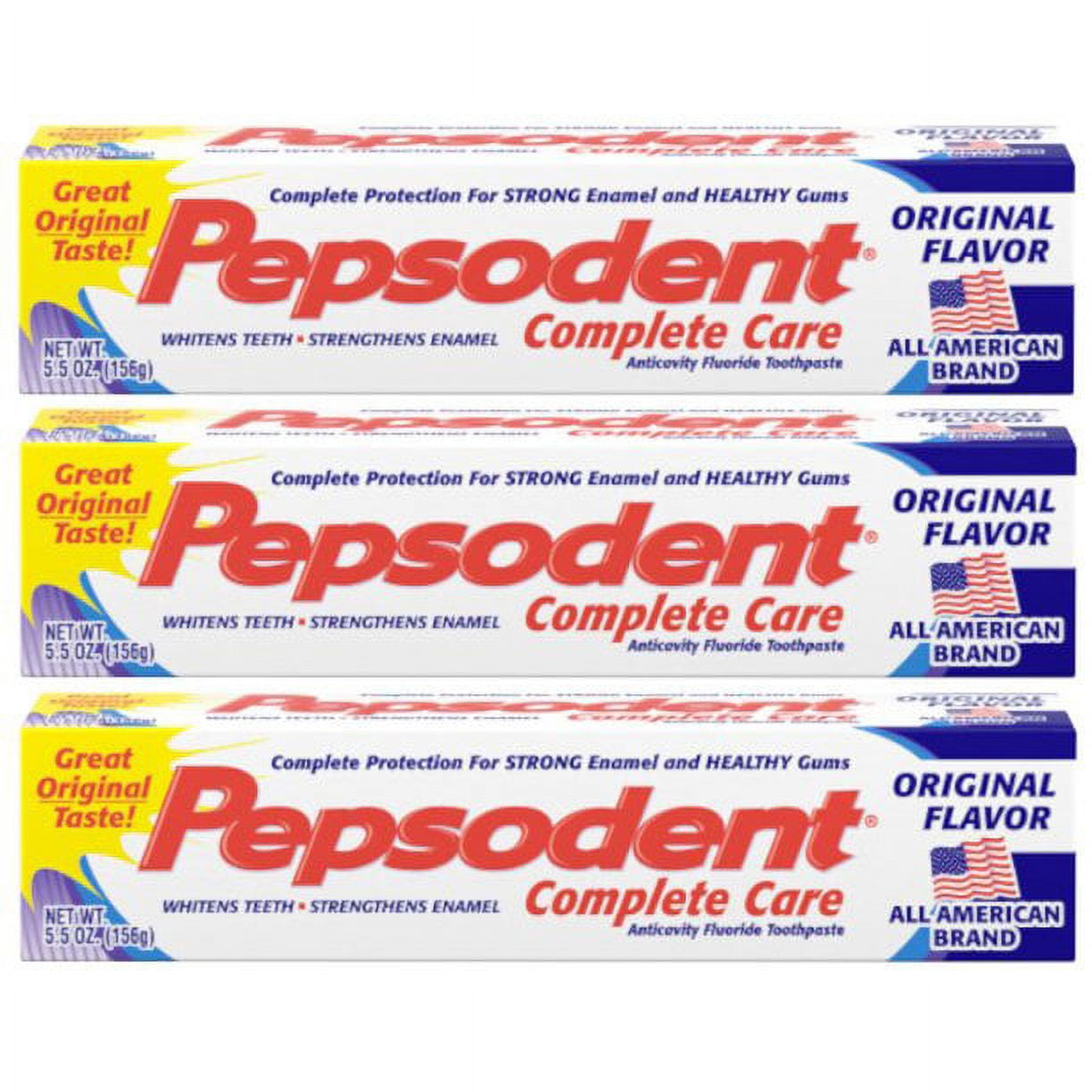Pepsodent Complete Care Anticavity Fluoride Toothpaste 5.5 Oz 3 Ct ...