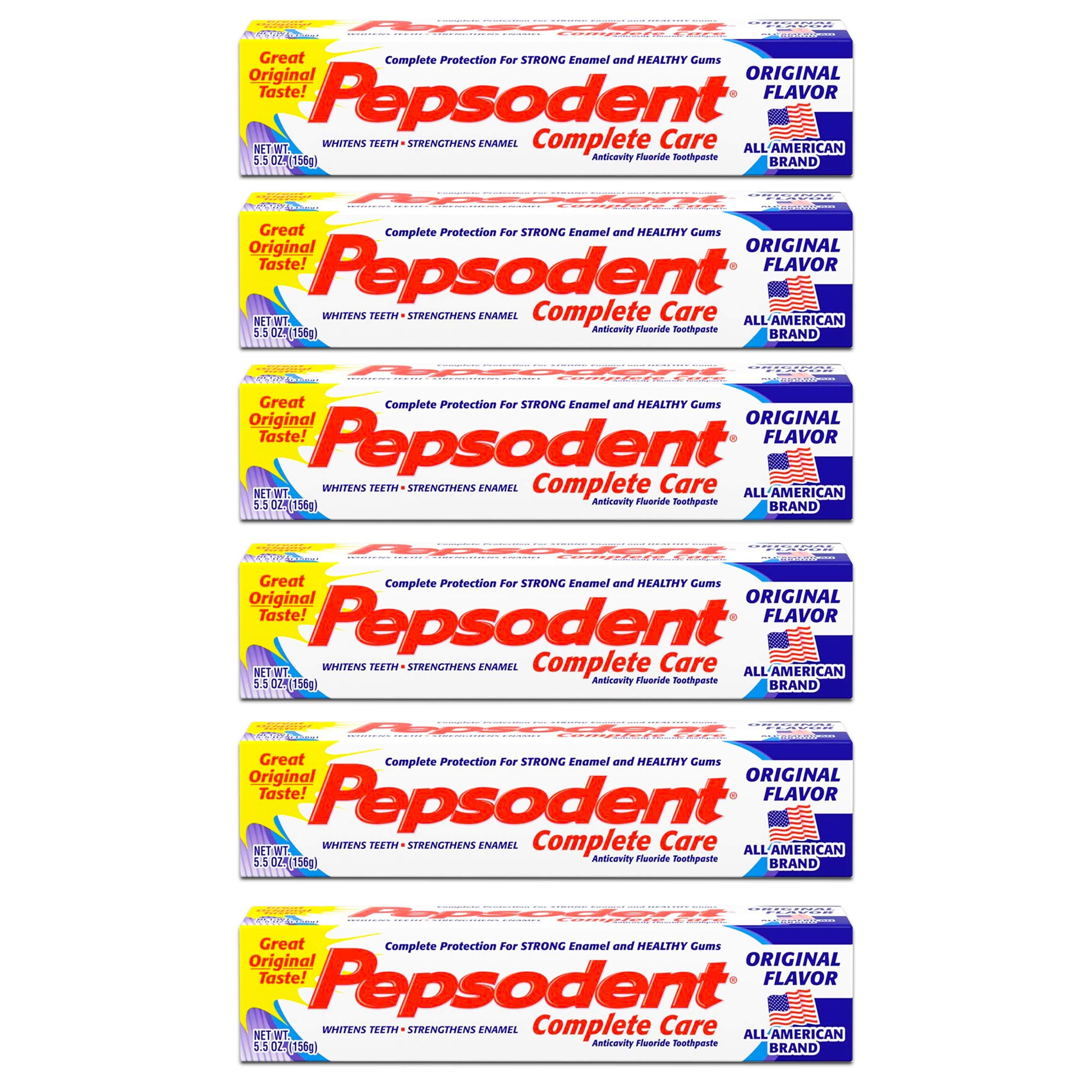 Pepsodent Complete Care Toothpaste Original Flavor 5.5 oz (Pack of 6 ...