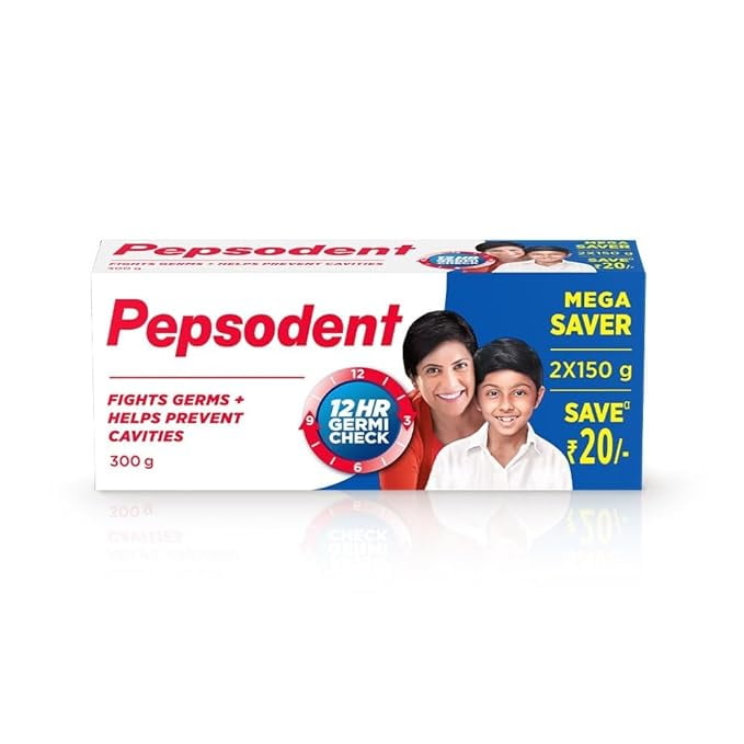 Pepsodent Germicheck 300g (150g x 2, Pack of 2) 8 Actions, Whole Mouth ...