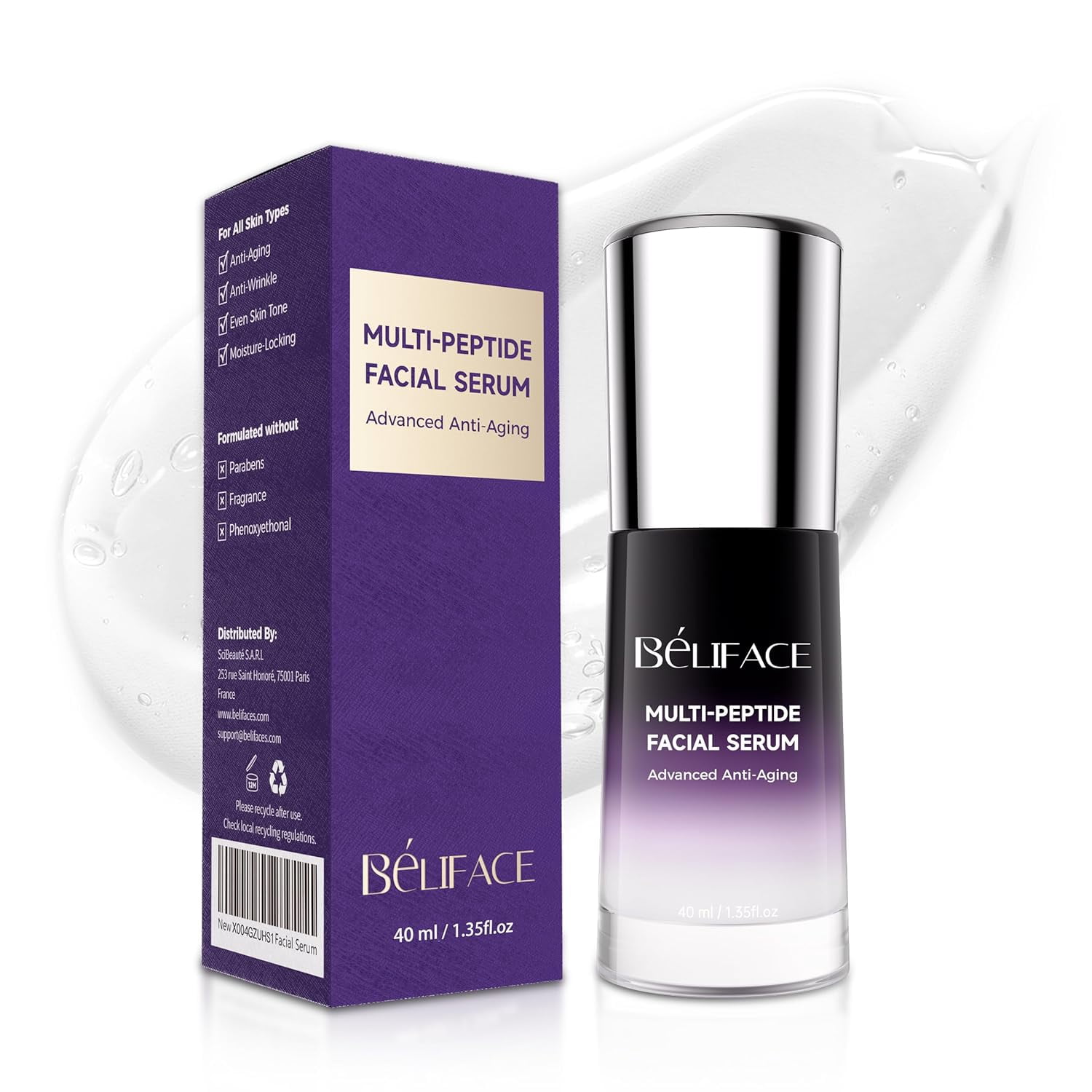 Peptides Serum for Face with Hyaluronic Acid for Fine Lines and ...