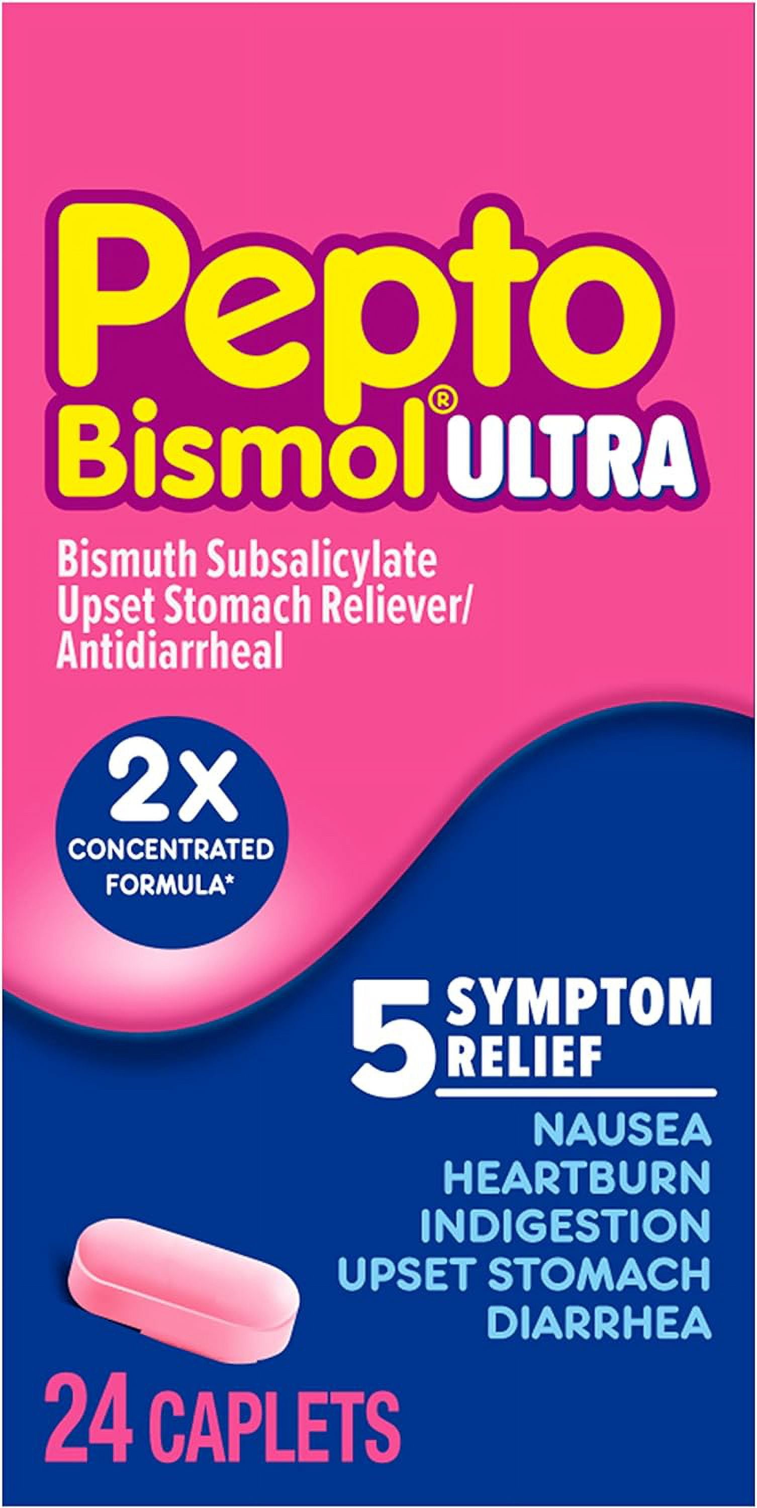 Pepto Bismol Caplets Ultra for Nausea, Heartburn, Indigestion, Upset ...