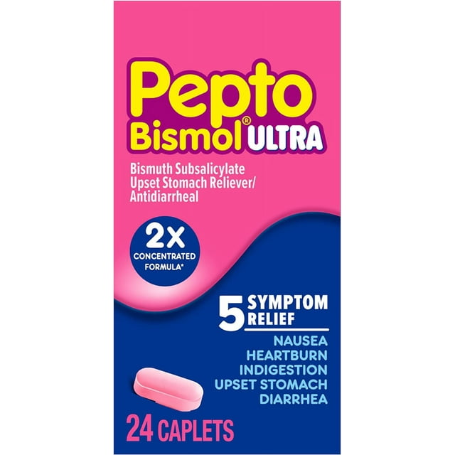 Pepto Bismol Caplets Ultra for Nausea, Heartburn, Indigestion, Upset ...