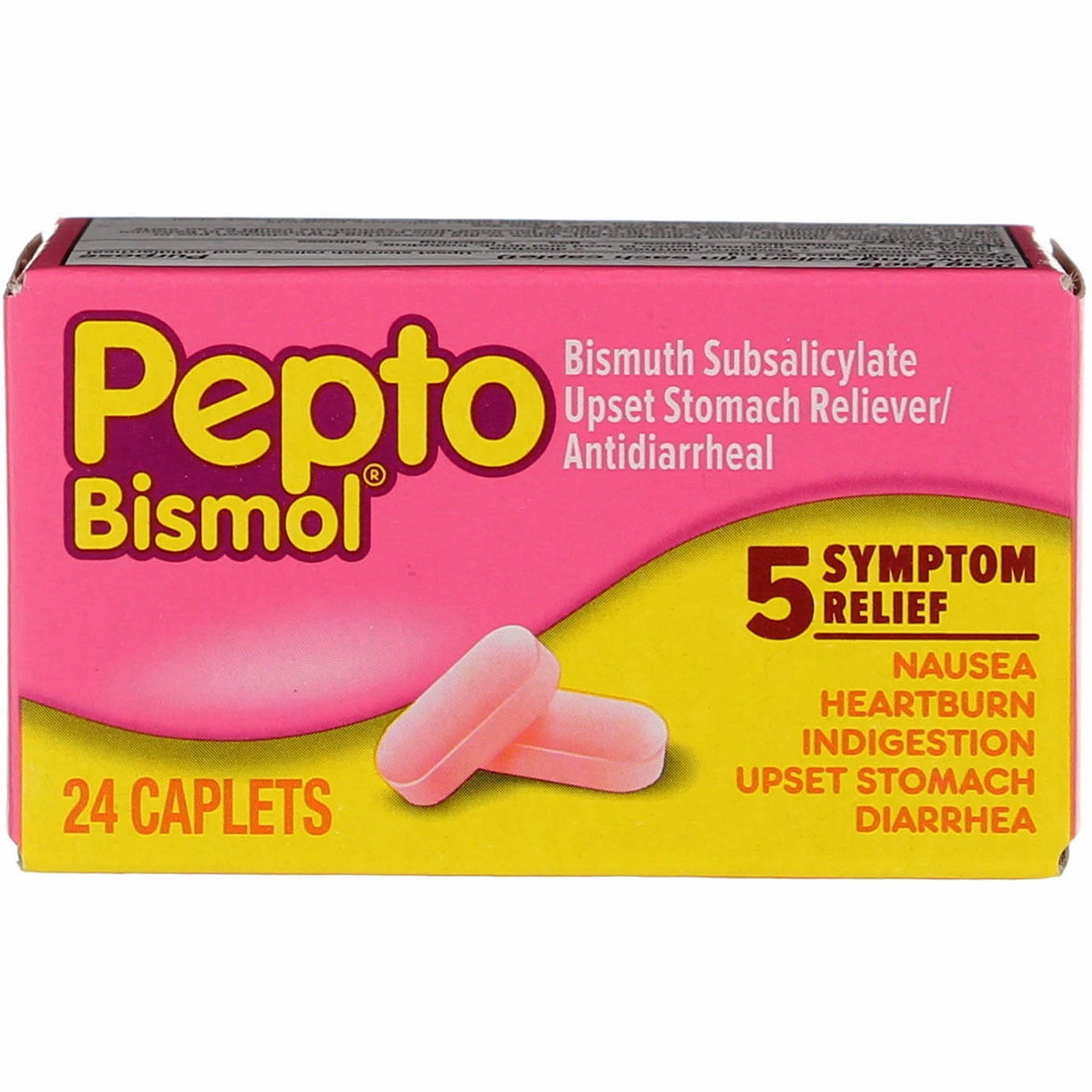Pepto Bismol Caplets for Upset Stomach & Diarrhea Relief, Over-the ...