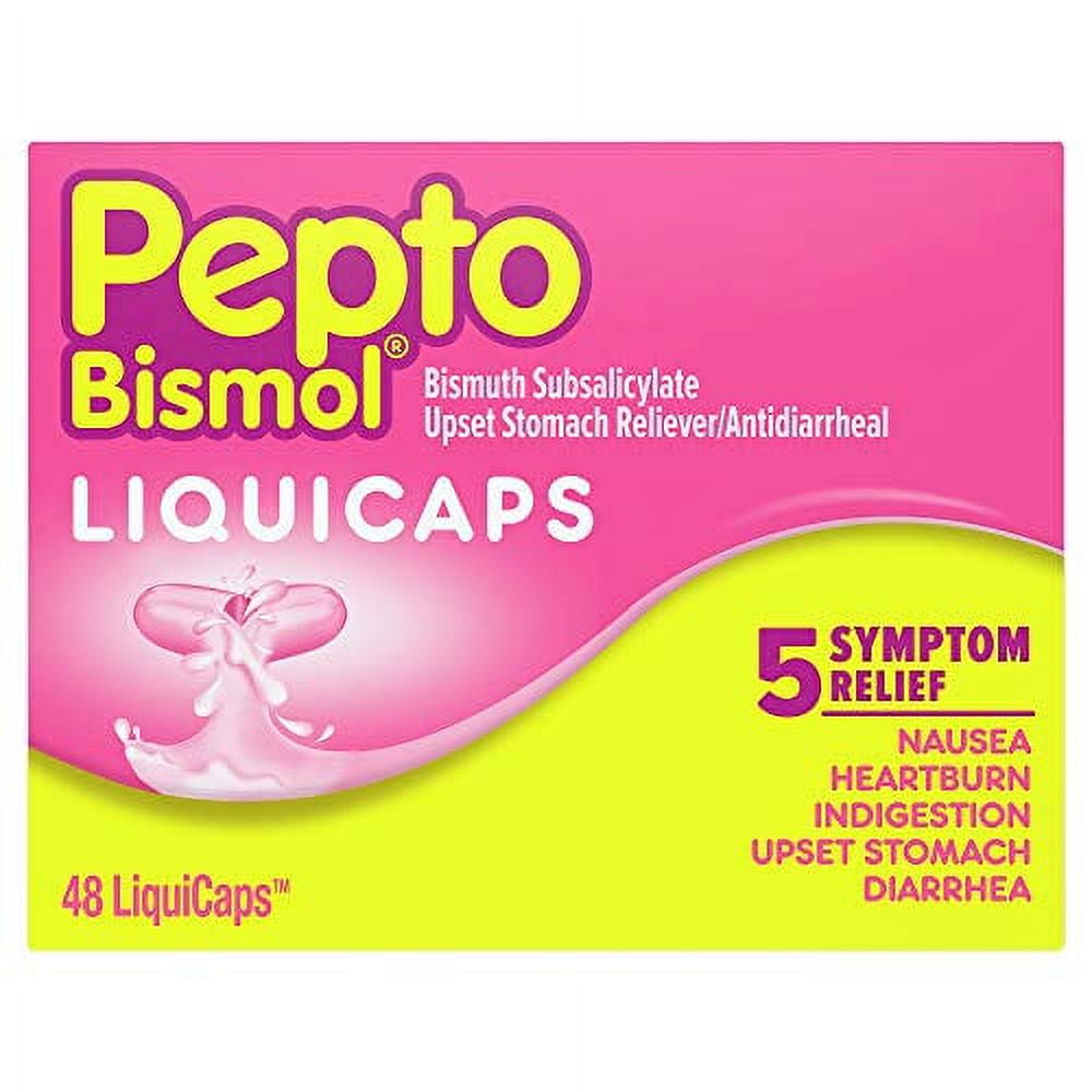 Pepto Bismol Liquicaps, Upset Stomach Relief, Bismuth Subsalicylate ...