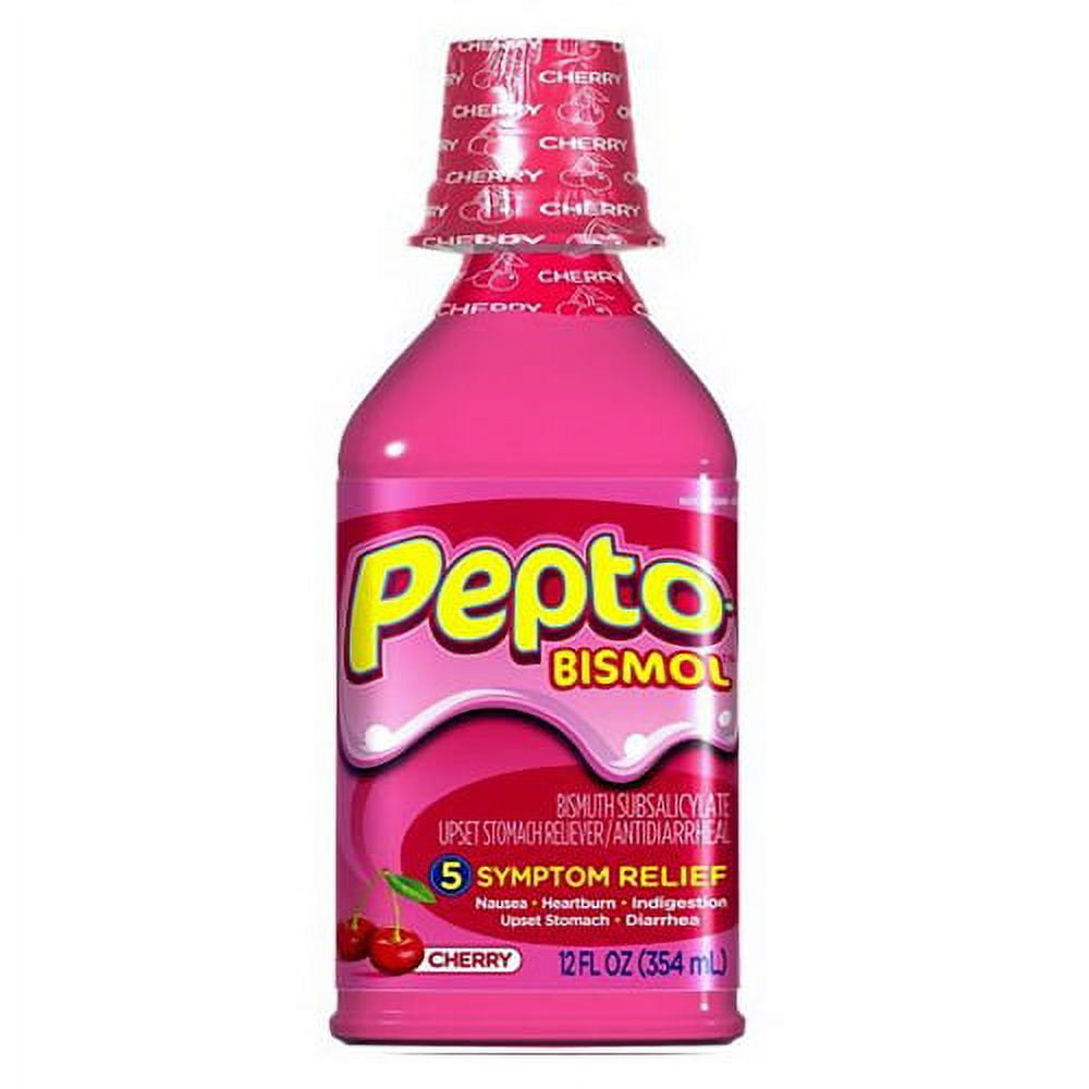 Pepto-Bismol Liquid Cherry, Upset Stomach Liquid - 12 Oz, 6 Pack ...