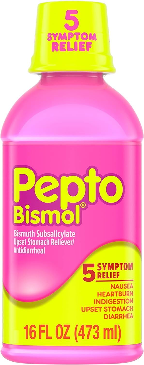 Pepto Bismol Liquid for Nausea, Heartburn, Indigestion, Upset Stomach ...
