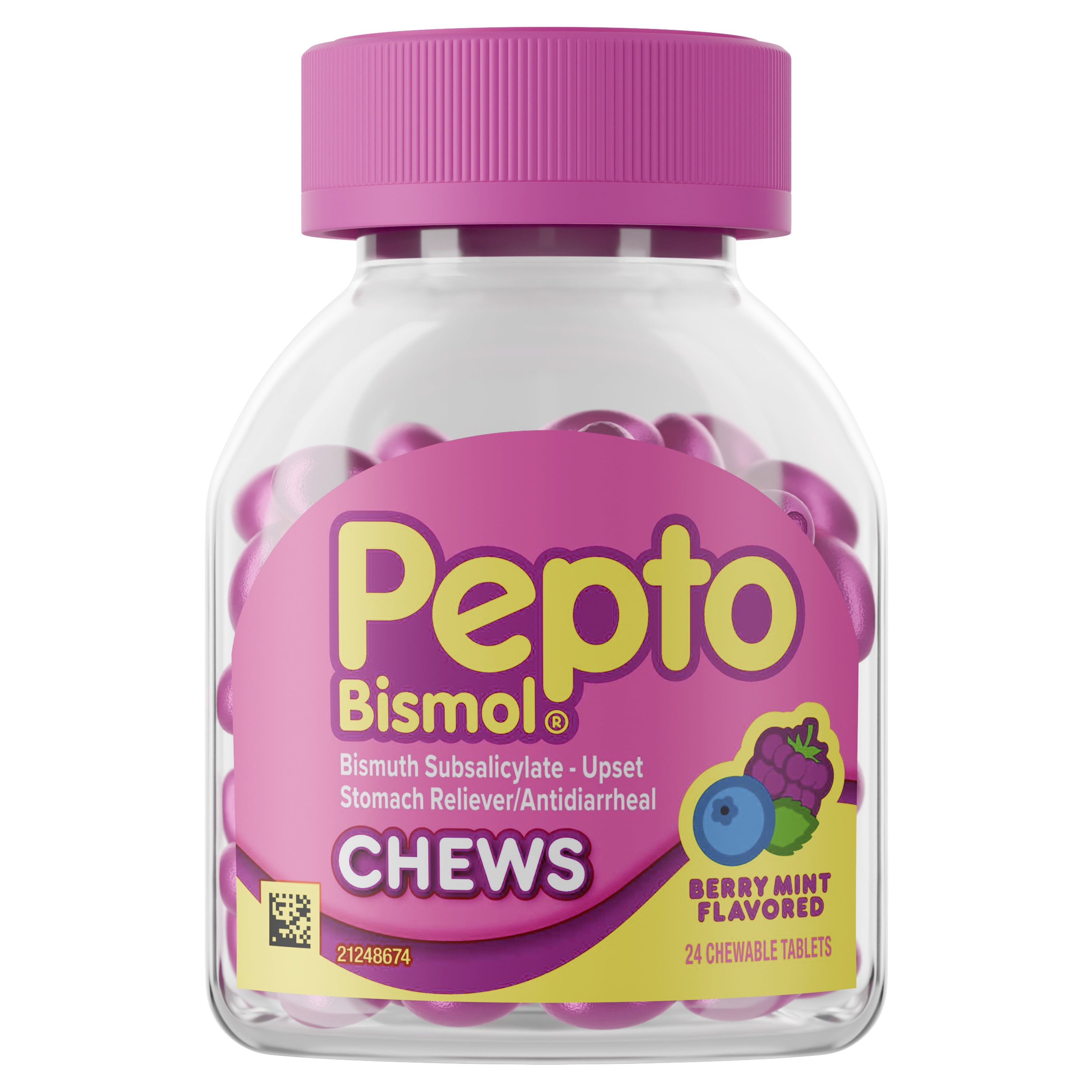 Pepto Bismol Chews, Chewable Indigestion and Anti-Diarrhea Stomach ...