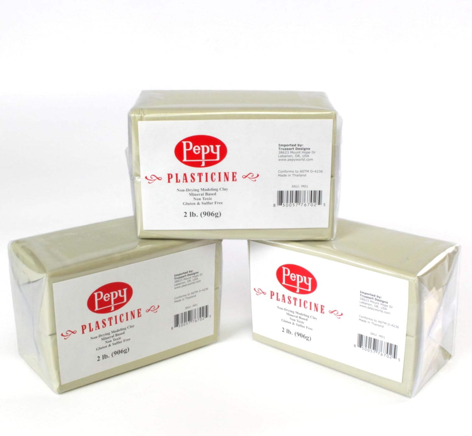 Pepy Reusable and Non-Drying Oil-Based Plasticine Modeling Clay, Cream ...