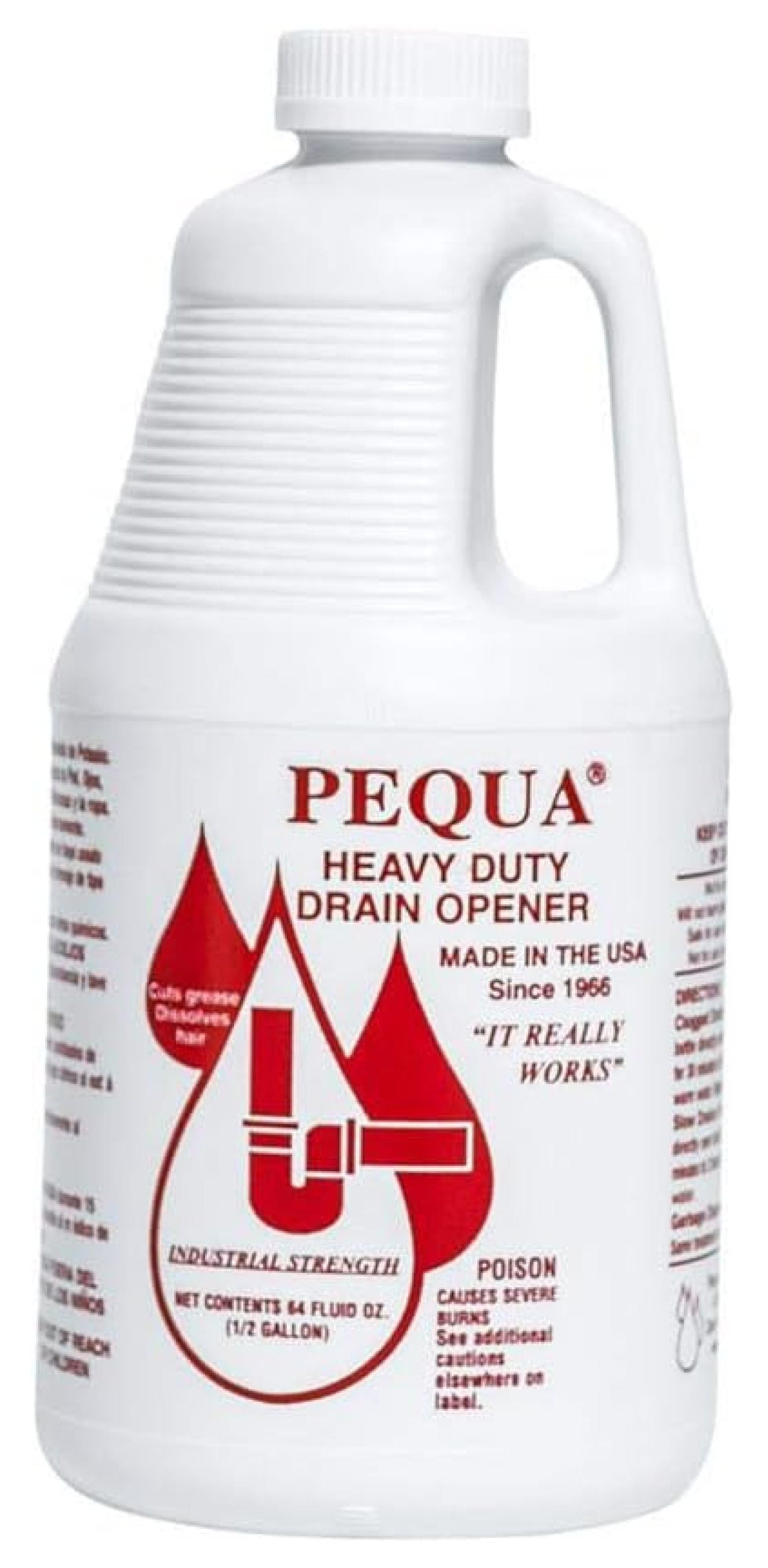 Pequa Drain Opener, Heavy Duty Liquid, 64 oz, Industrial Strength ...