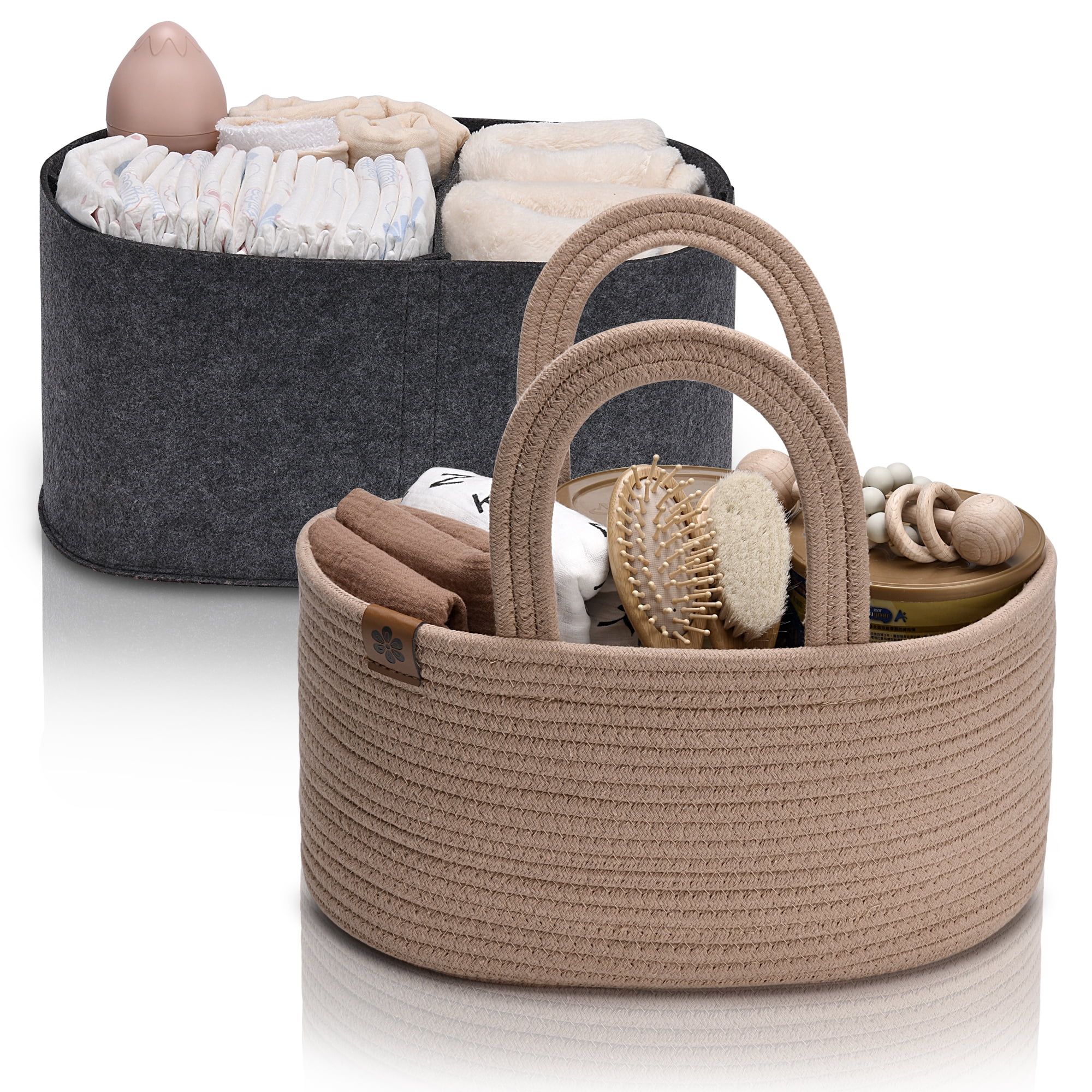 Pera Bella 2-in-1 Baby Diaper Caddy Organizer for Changing Table ...