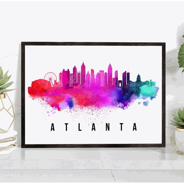 Pera Print Atlanta Skyline Georgia Poster, Atlanta Cityscape Painting ...
