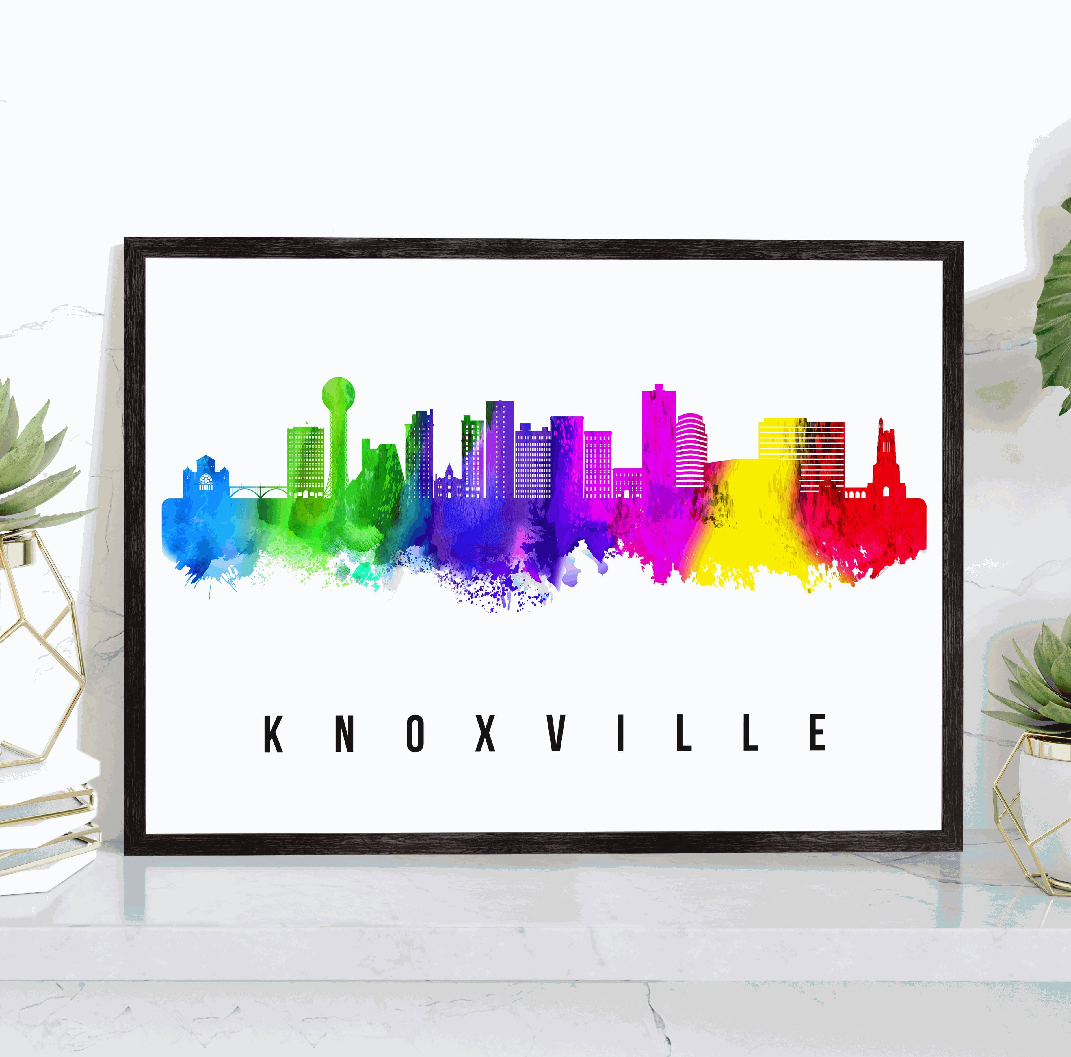 Pera Print Knoxville Skyline Tennessee Poster, Knoxville Cityscape ...