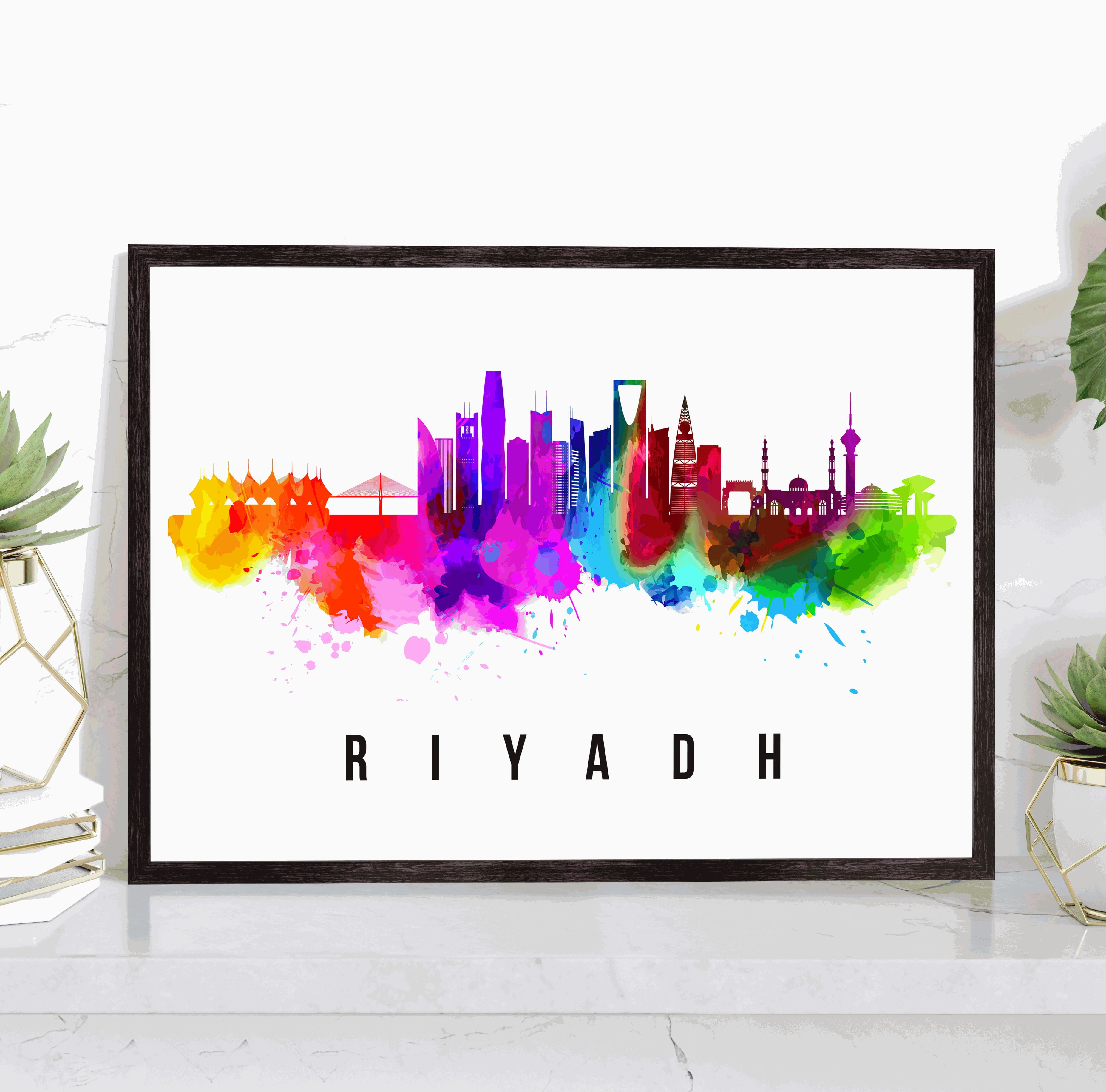 Pera Print Riyadh Skyline Saudi Arabia Poster, Riyadh Cityscape ...
