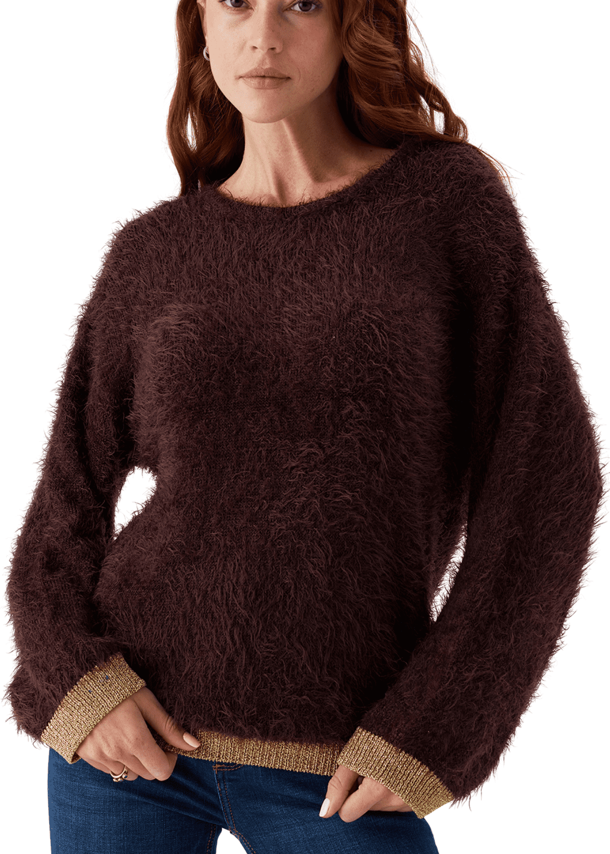 Peraluna DE VILLE PULLOVER Women's Knitwear Sweater with Silvery ...