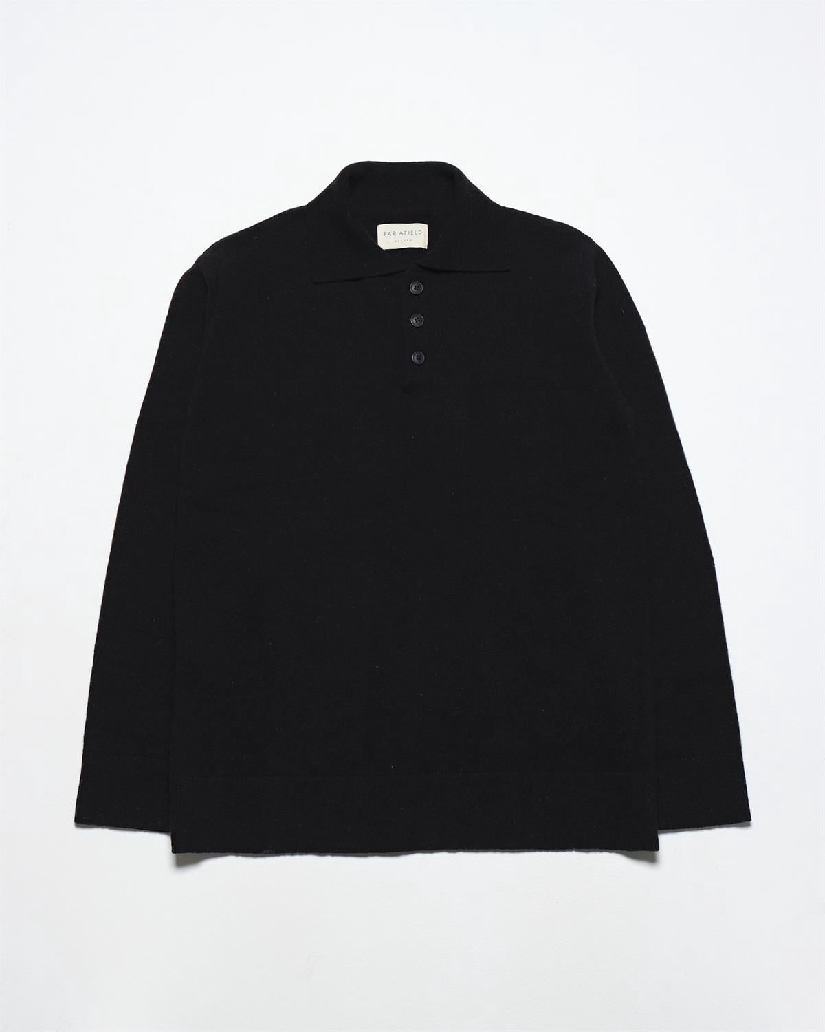 Peraluna Far Afield KIER KNITTED POLO Polo Collar Standard Cut Wool ...