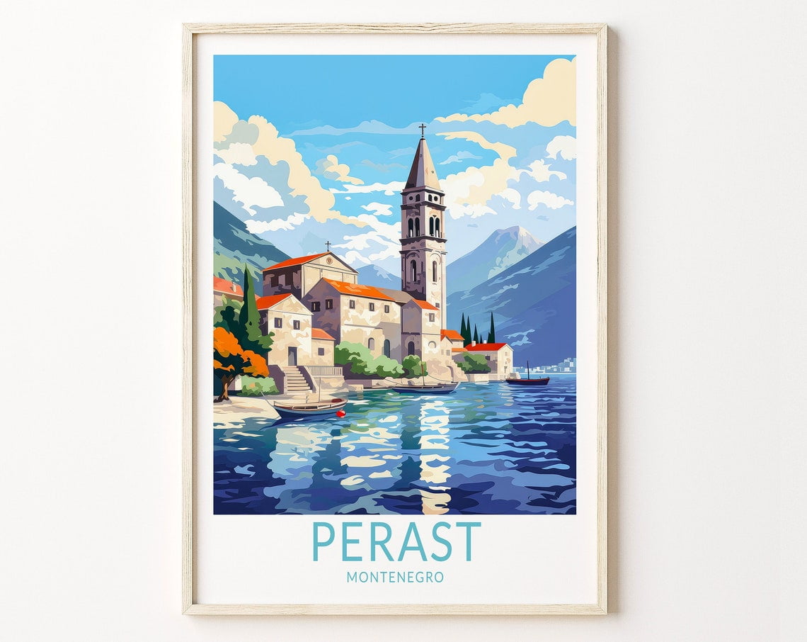 Perast Montenegro Travel Poster, Perast Montenegro Travel Art Wall ...
