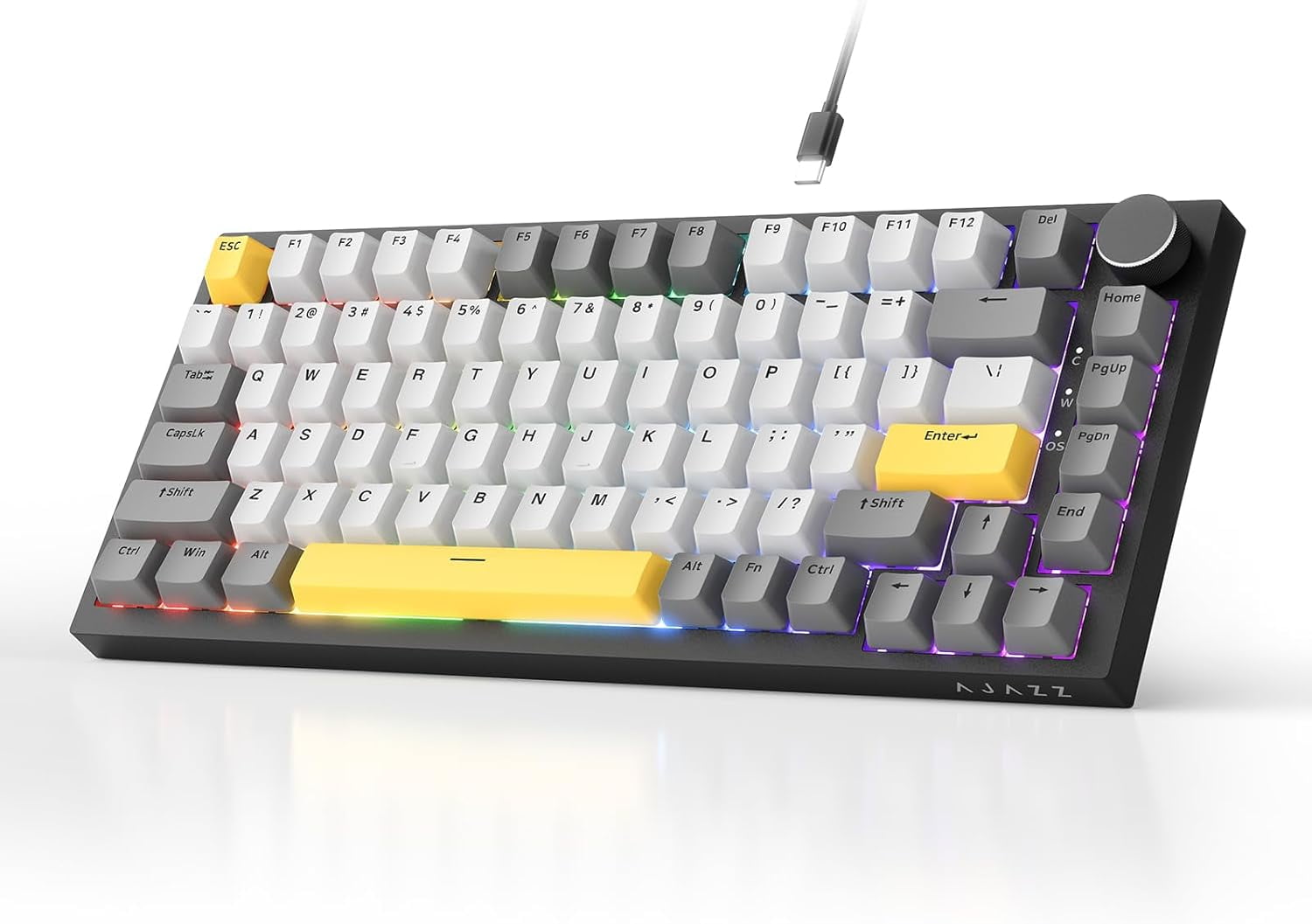 Percent Hot-Swap Keyboard】Unlike the full-size layout, the 82-key purple mechanical keyboard ...