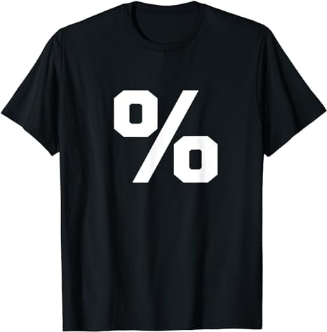 Percent Sign % Matching Alphabet, Numbers, and Symbols Math T-Shirt ...