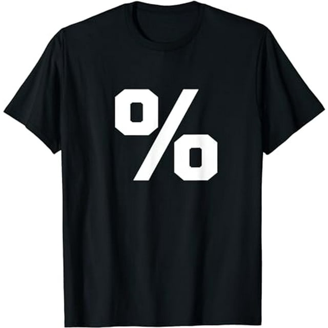 Percent Sign % Matching Alphabet, Numbers, and Symbols Math T-Shirt ...