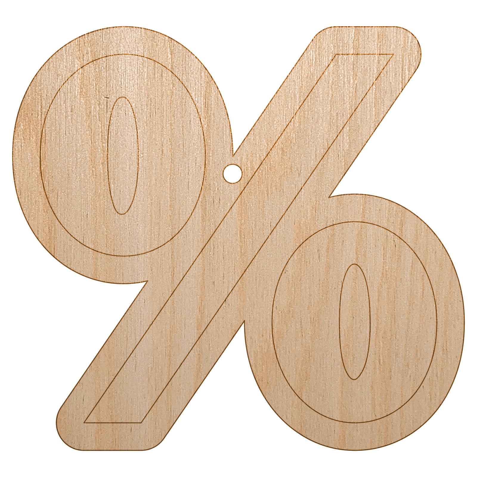 Percent Symbol Wood Holiday Christmas Tree Ornament Unfinished DIY Pre ...