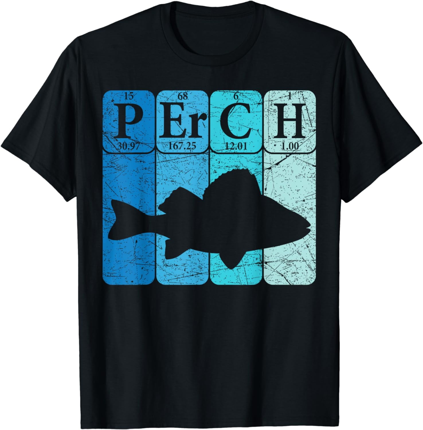 Perch Periodic Table Elements Seafood Perch Fishing Retro T-Shirt ...