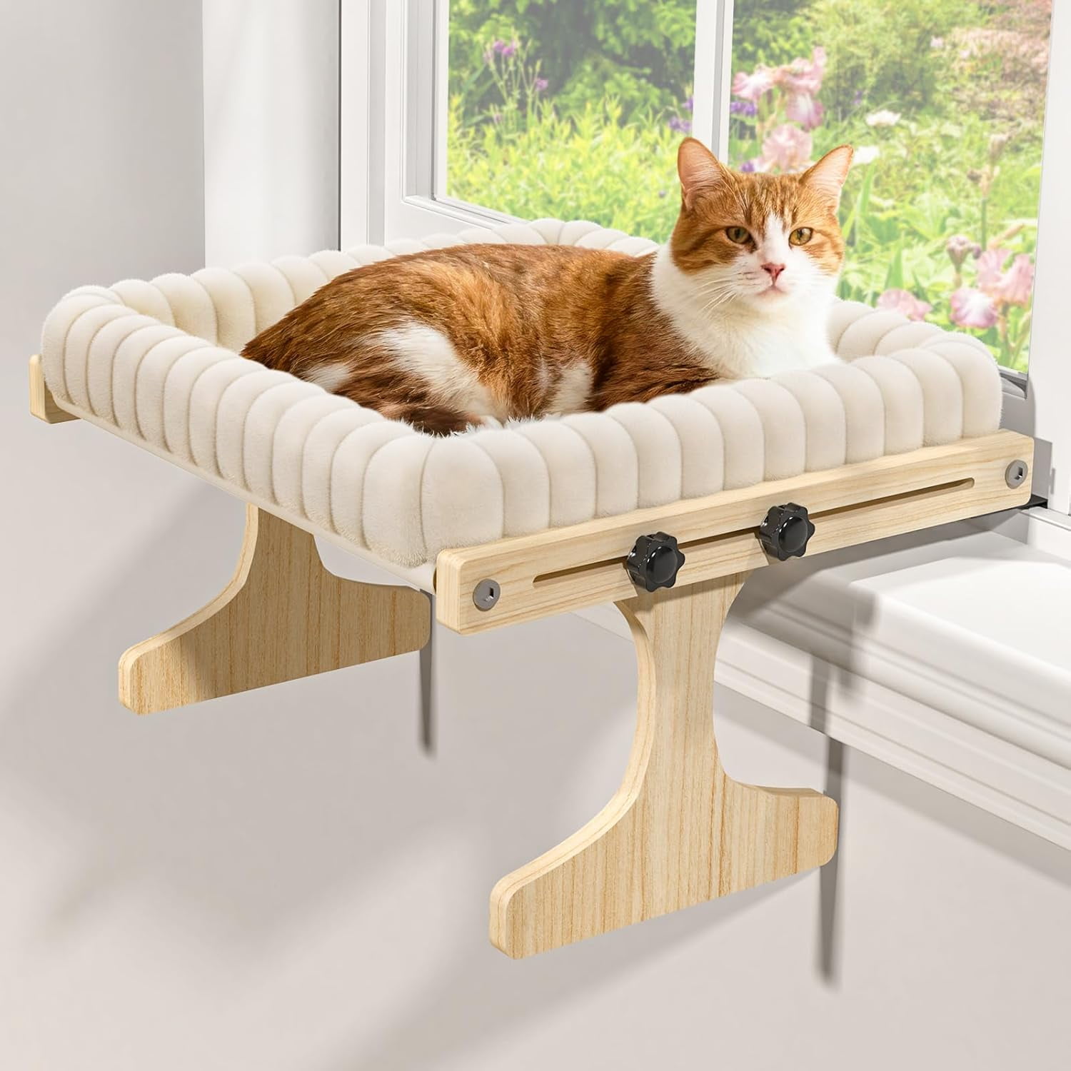Perch for Window Cats Hammock Indoor Bed for Window Adjustable Wooden ...