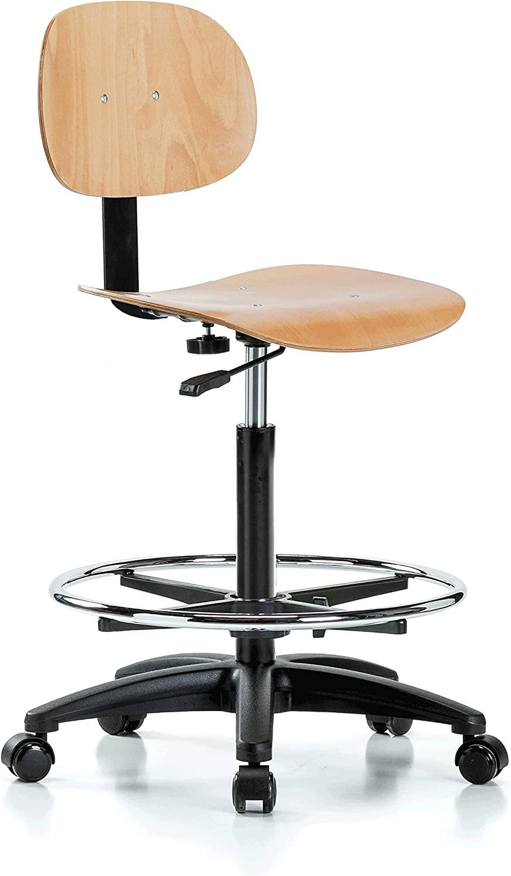 Perch Wood Pneumatic Chair with Footring, Adjustable Back and Seat for ...