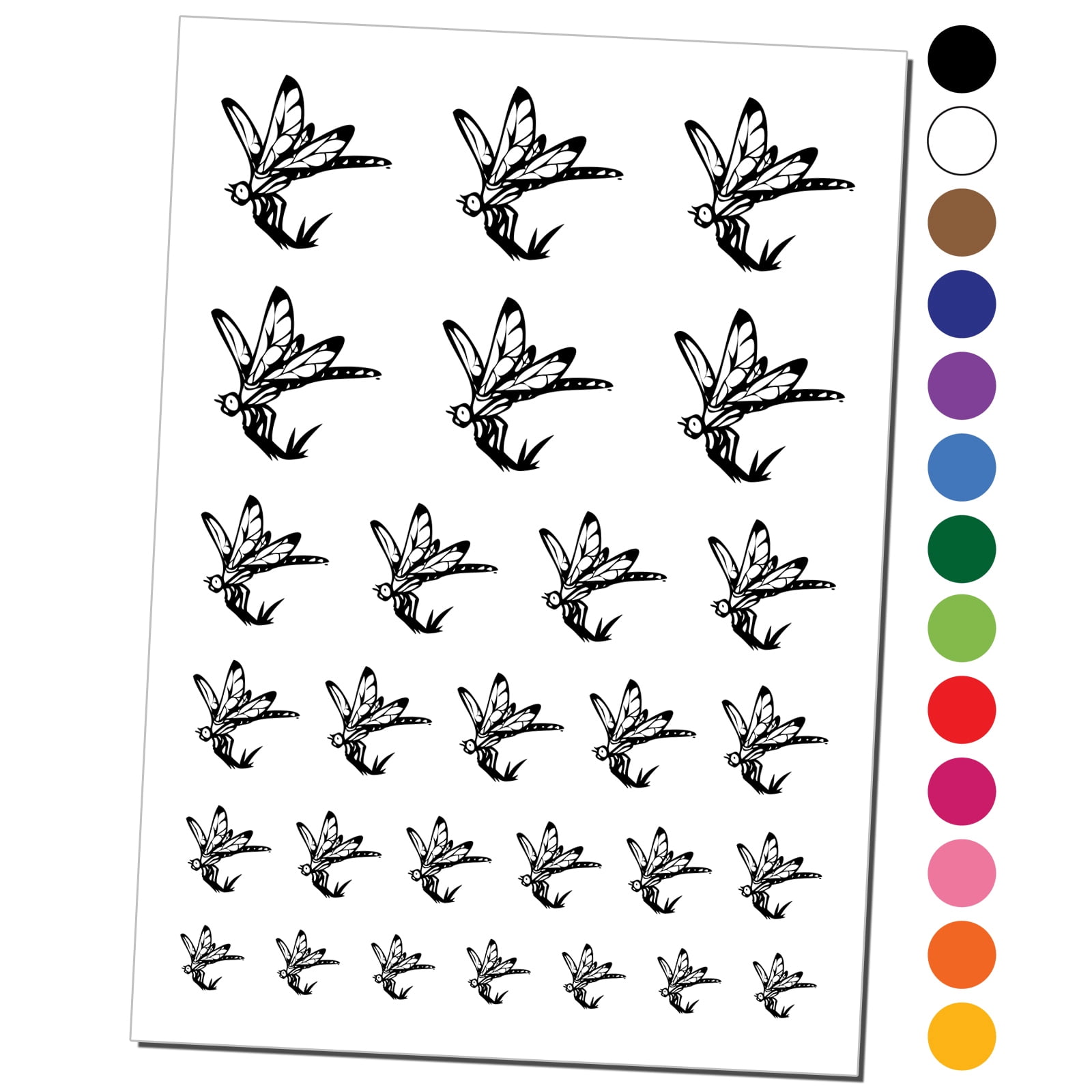 Perched Dragonfly Dasher Darner Insect Water Resistant Temporary Tattoo ...