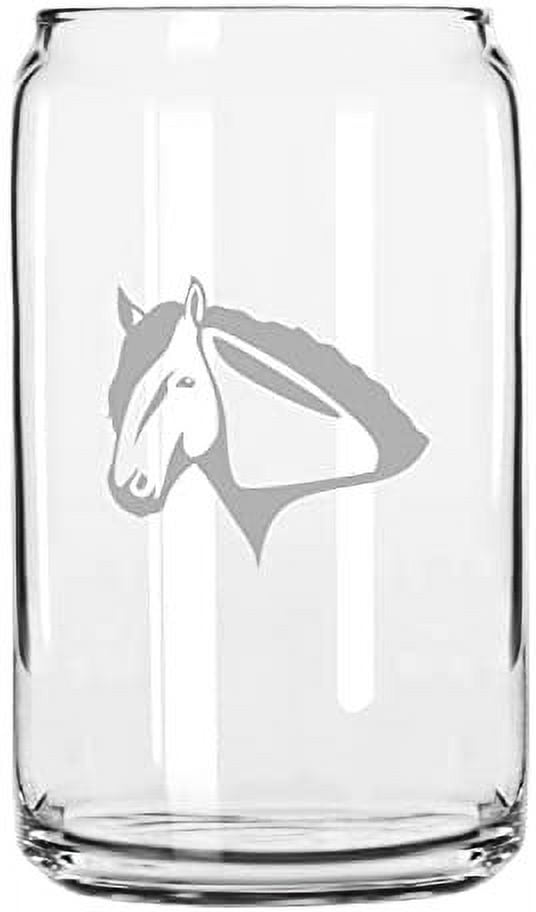 Percheron Face Horse Themed Etched 16oz Libbey Can Glass - Walmart.com