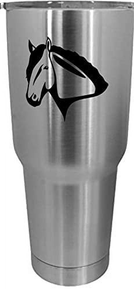 Percheron Face Horse Themed Etched 30oz Stainless Steel Tumbler ...