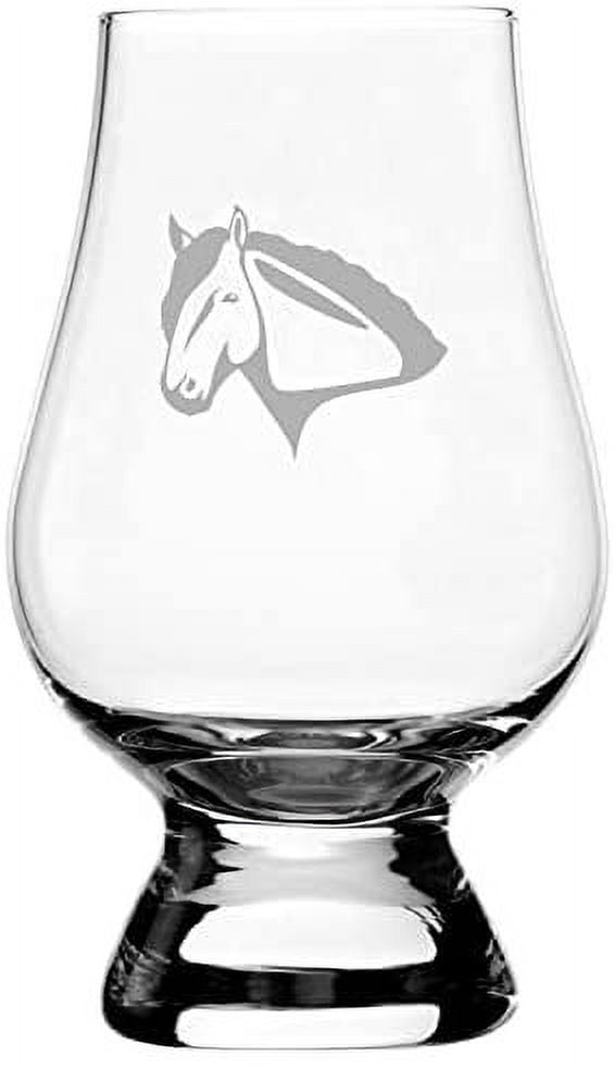 Percheron Face Horse Themed Etched 6.5oz Glencairn Whisky Glass ...
